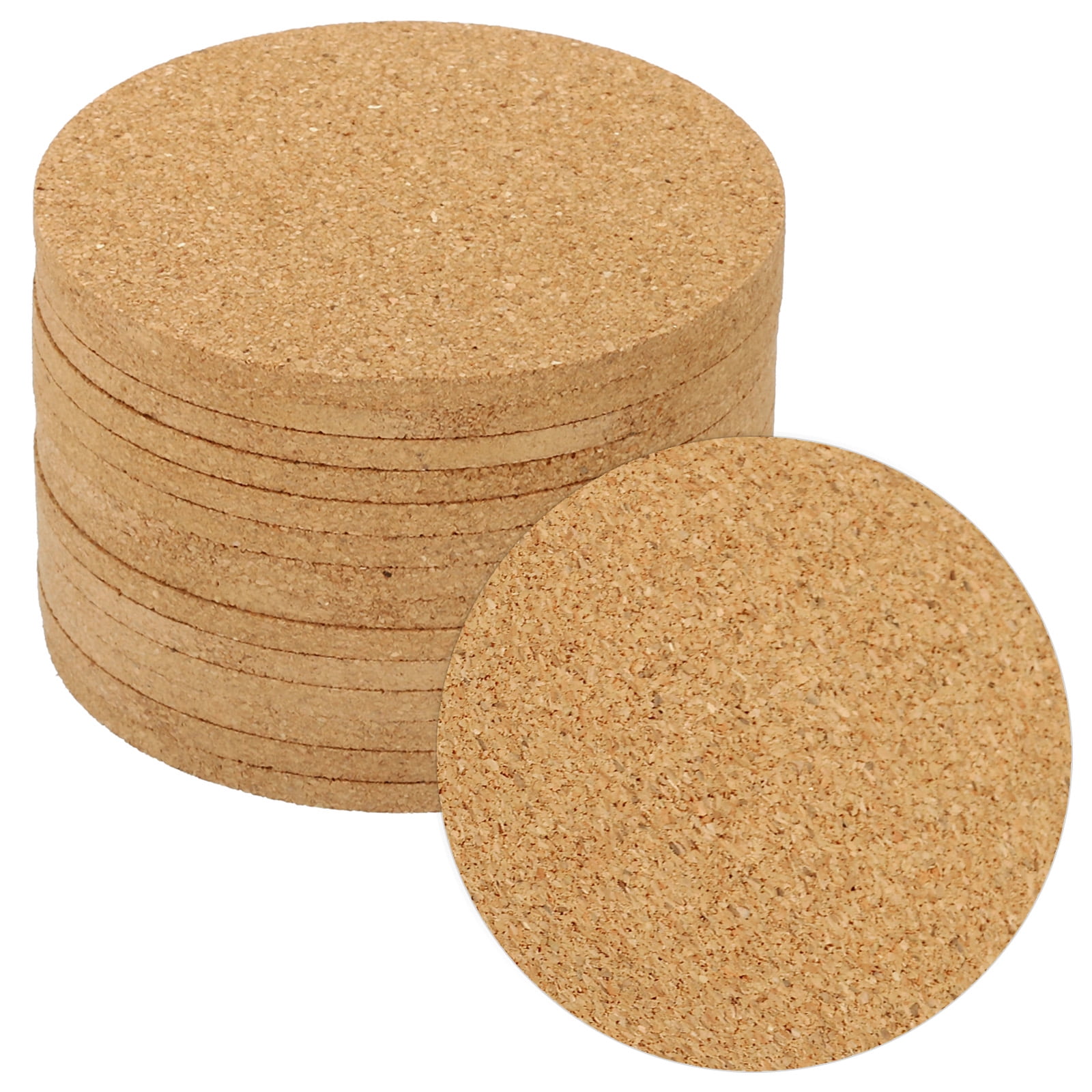 Uxcell 90x4mm Cork Coasters, 14 Pack Round Cork Mats Cork Backing ...