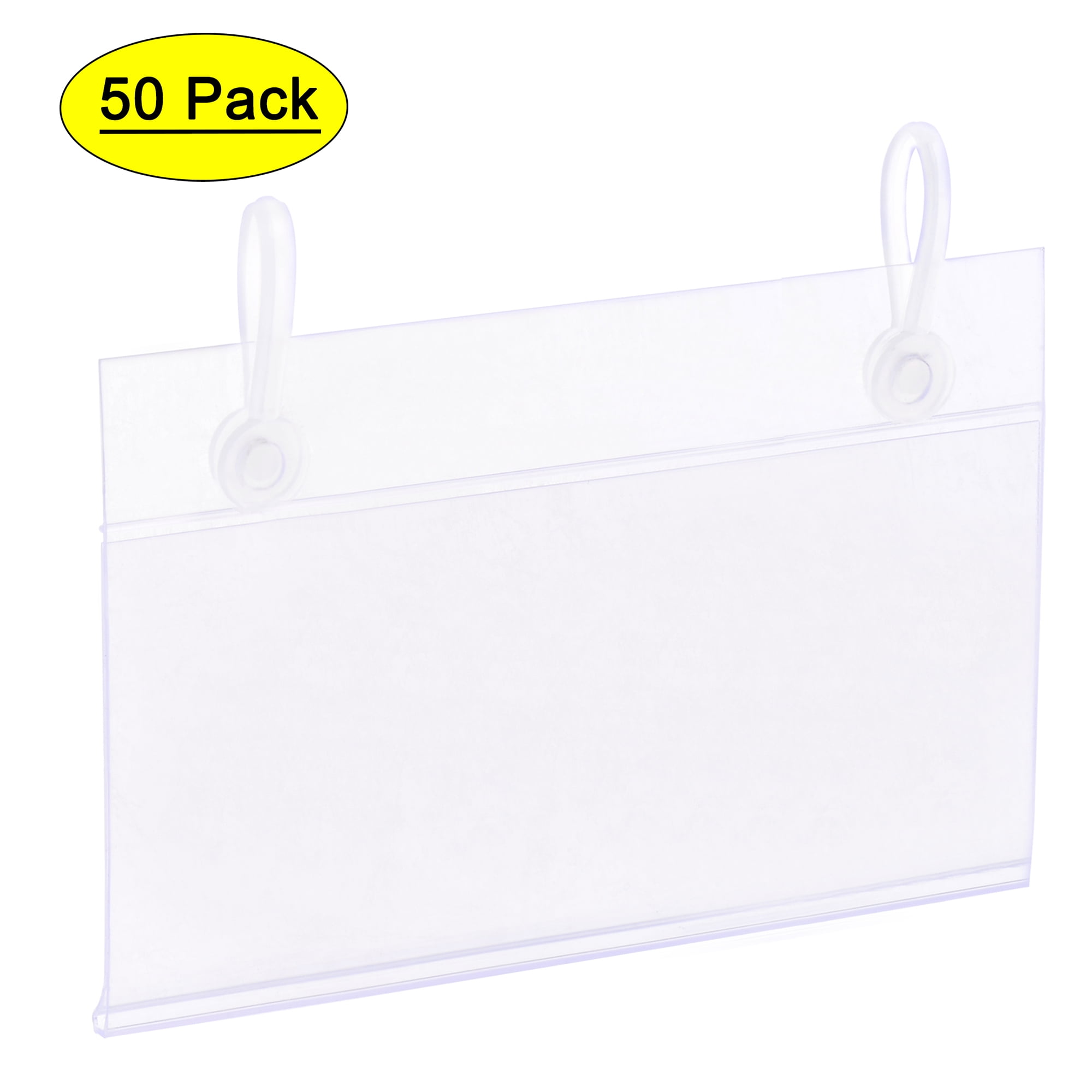 Uxcell 90x55mm Clear Plastic Label Holder with Hanging Buckle, 50 Pack ...