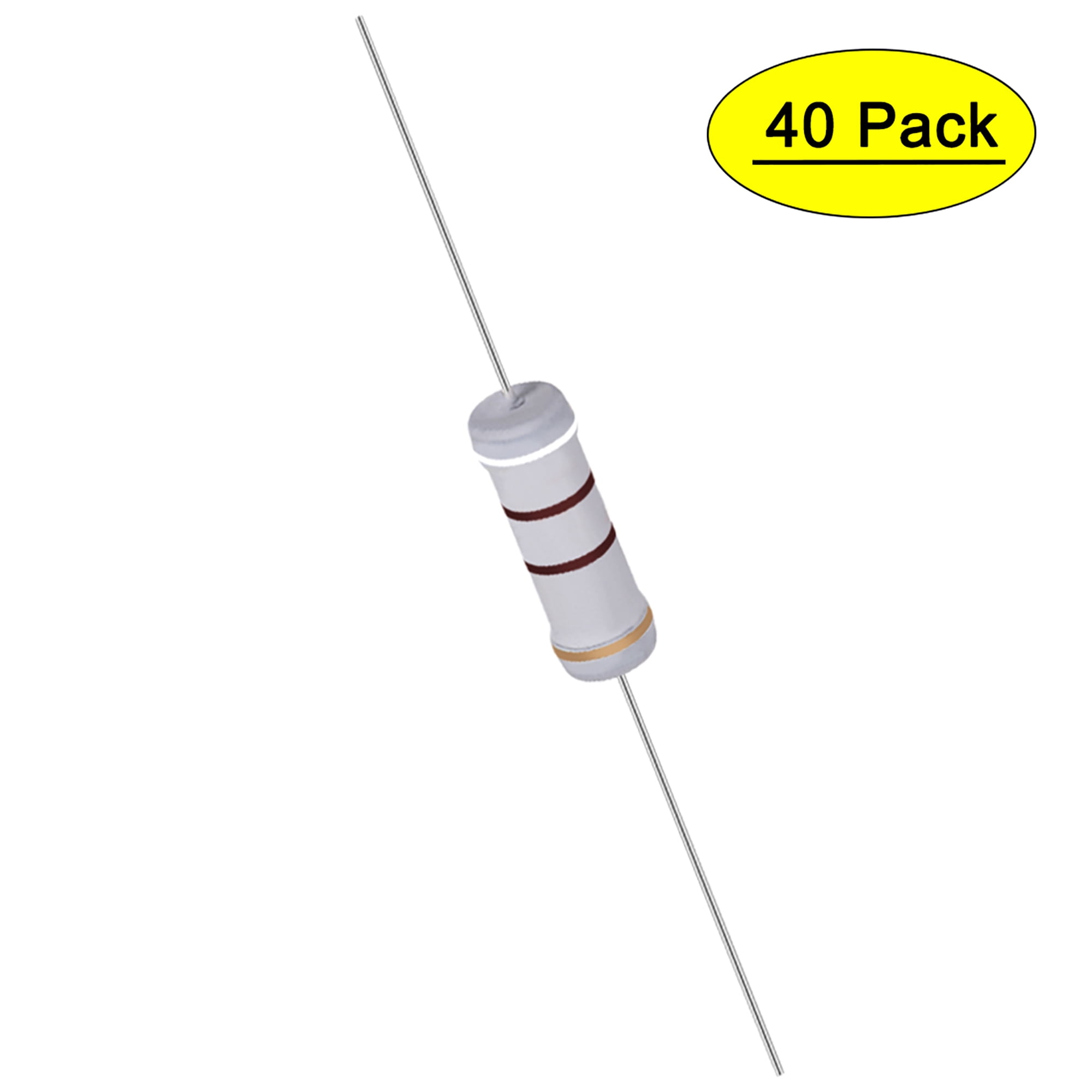 Uxcell 910 Ohm 3W ±5% Tolerance Axile Lead Metal Oxide Film Resistor 40 ...