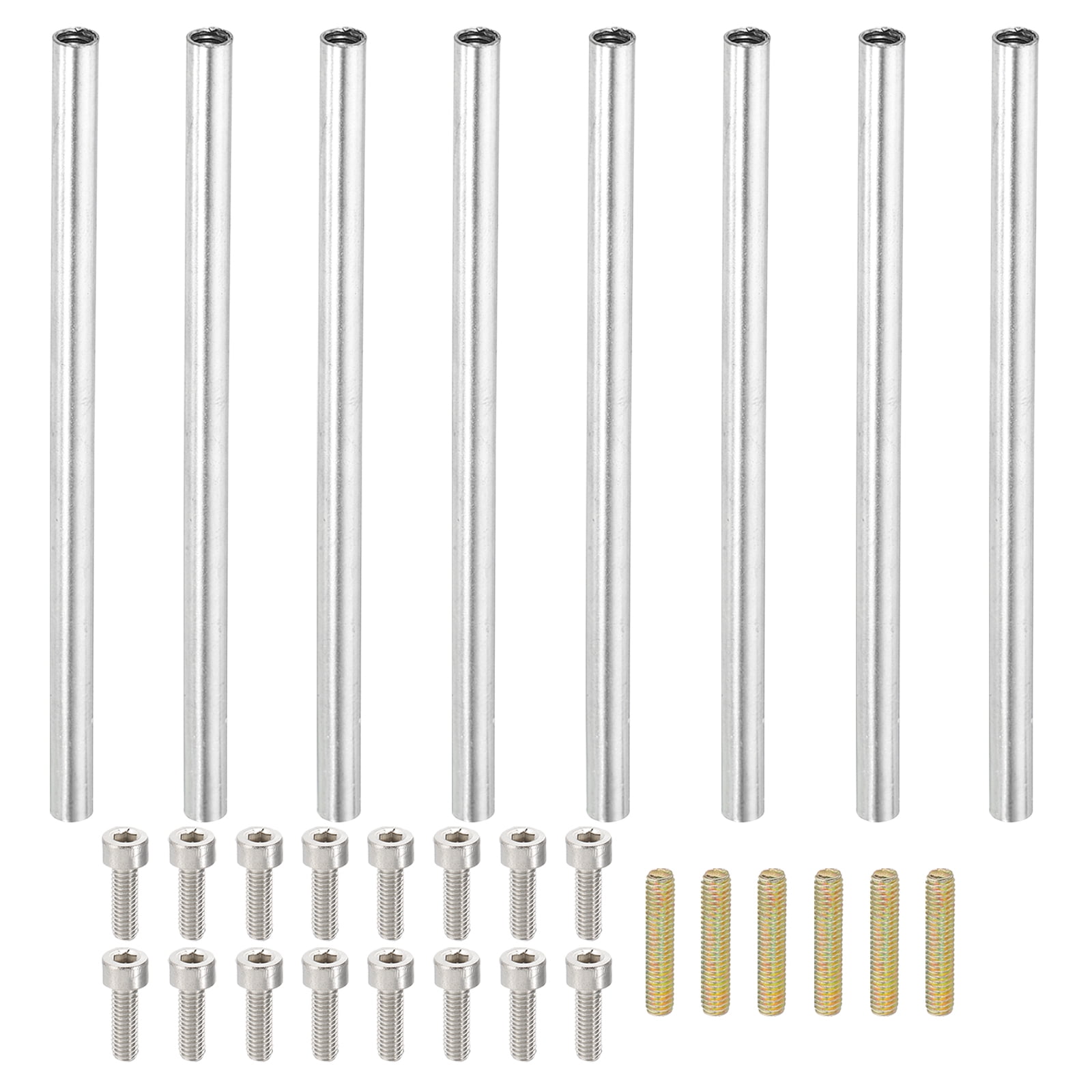 Uxcell 95mm (3.7") Round Coupling Nuts Kit, M4 Thread Connector with ...