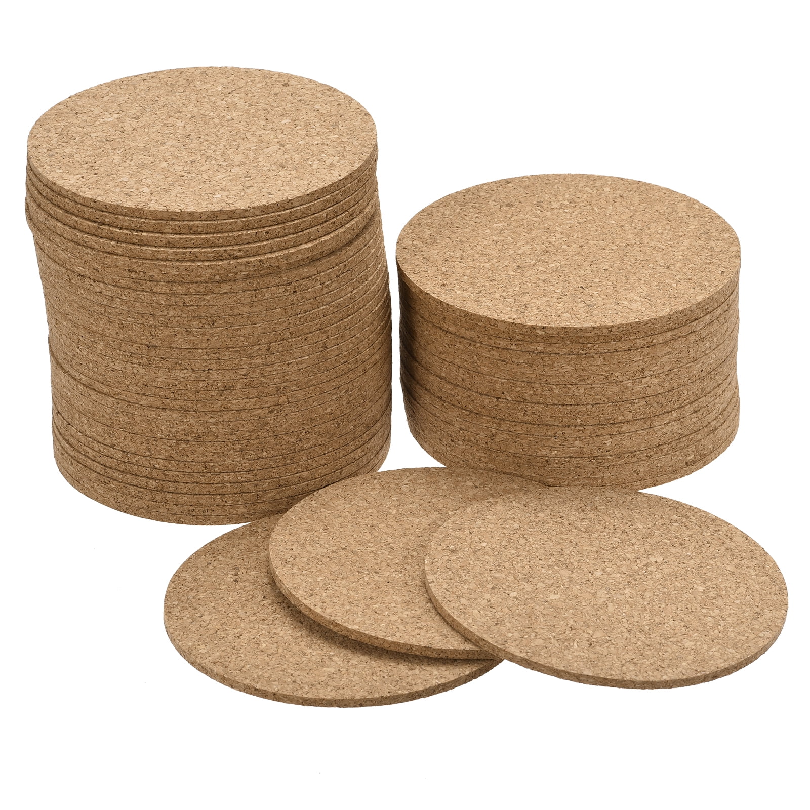 Uxcell 95mm(3.74") Round Coasters 3mm Thick Cork Cup Mat Pad for ...