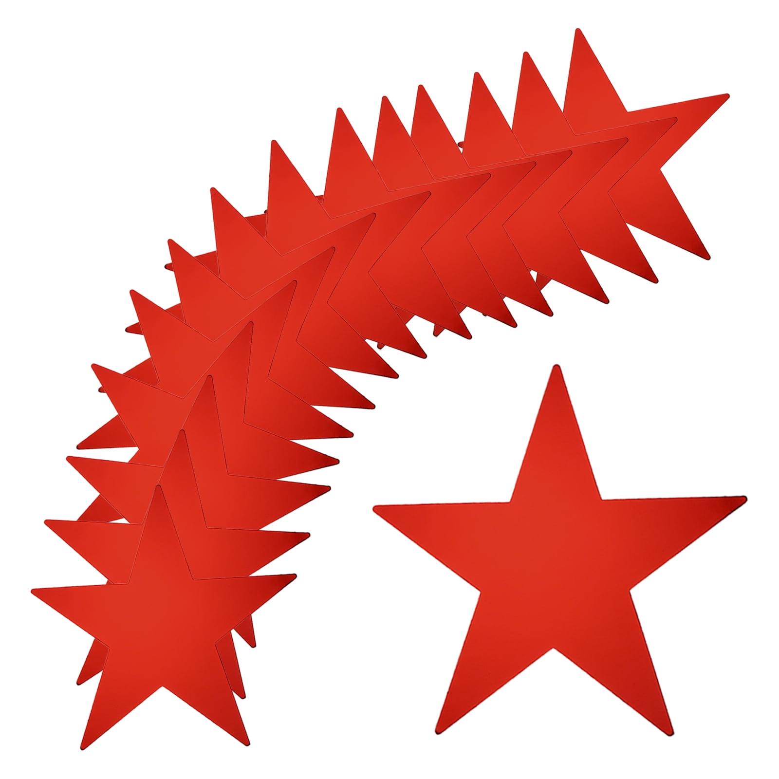 Uxcell 96Pcs Red Stars Cutouts Double Printed Paper Stars Decoration ...