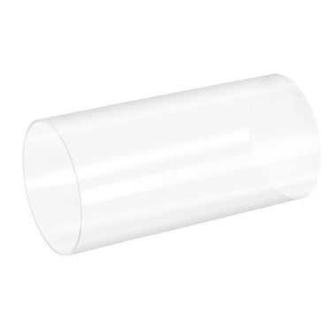 Clear Rigid Tube Round Plastic Tubing with Black Rubber Cap, 305mm/ 12 ...