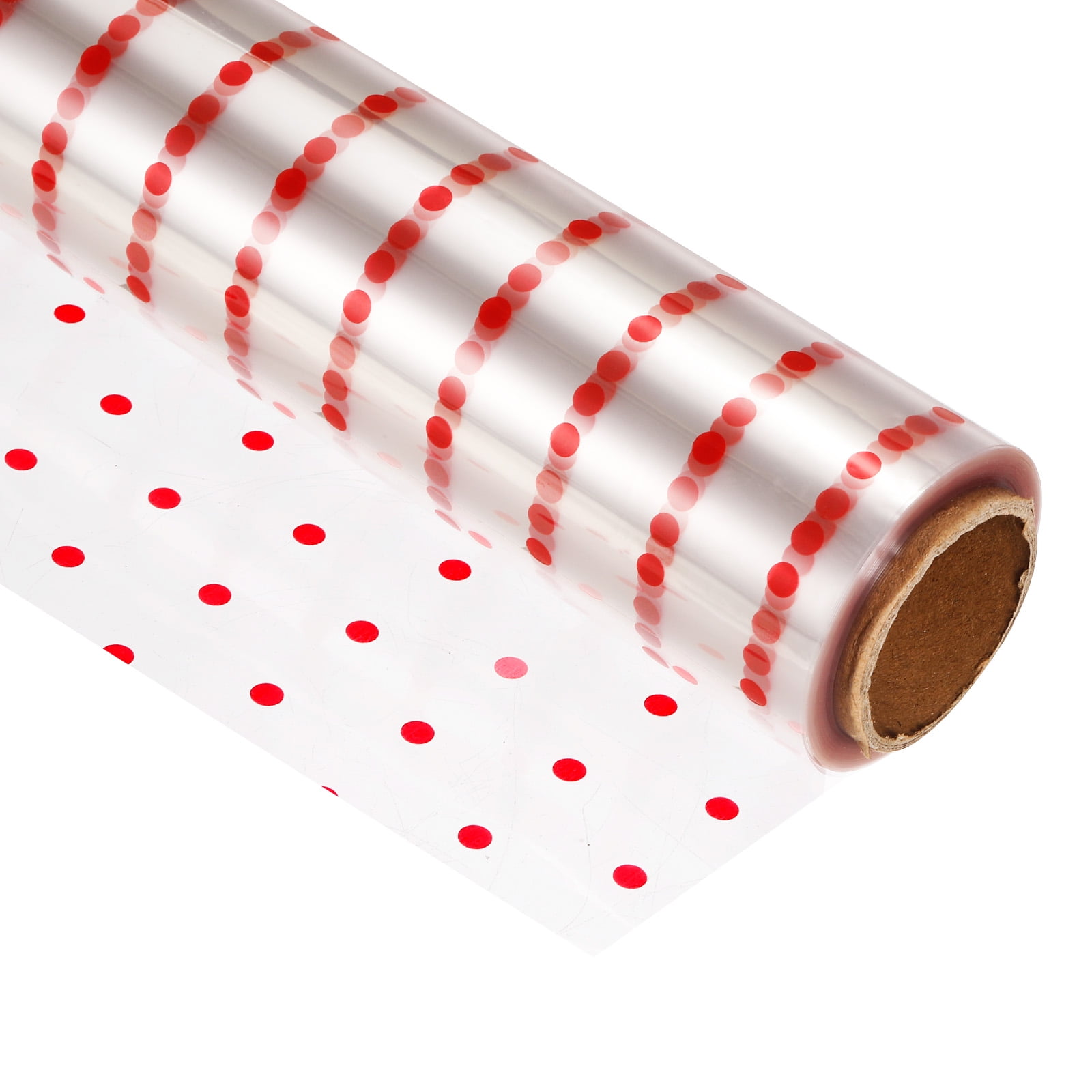 Uxcell 98ft x 16in Wrap Wrapper Wrapping Paper 2.5 Mil Thick Red Polka ...