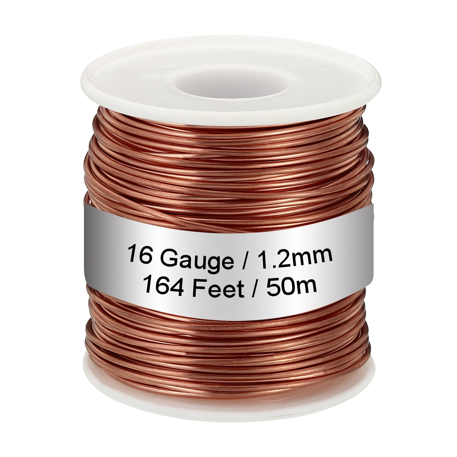 Uxcell 99.9% Soft Copper Wire, 16 Gauge/1.2mm Diameter 164 Feet/50m 1.1 ...