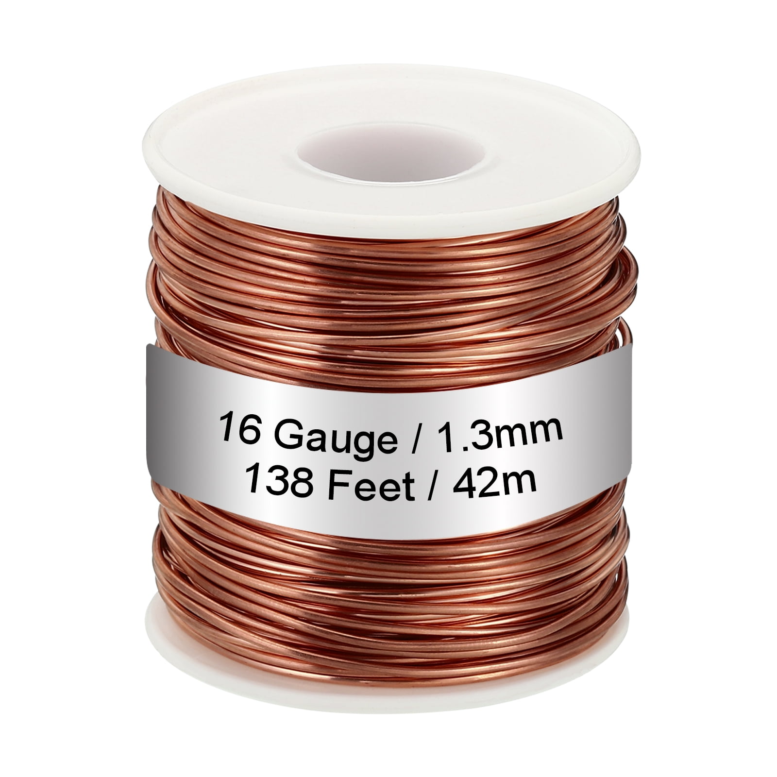 Uxcell 99.9% Soft Copper Wire, 16 Gauge/1.3mm Diameter 138 Feet/42m 1.1 ...