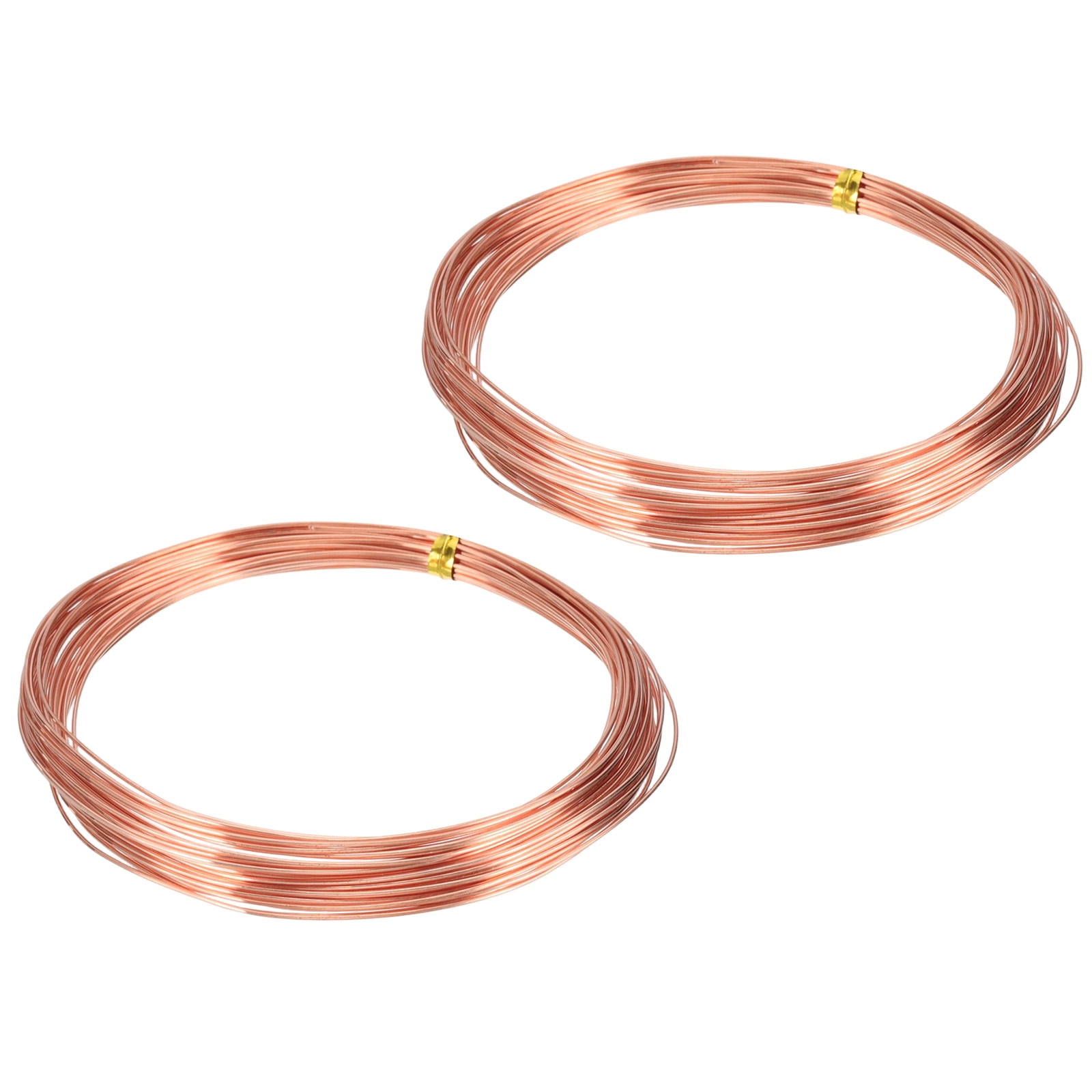 Uxcell 99.9% Solid Bare Pure Copper Wire Soft 2 Pack 30Ft (9m) 20 Gauge ...