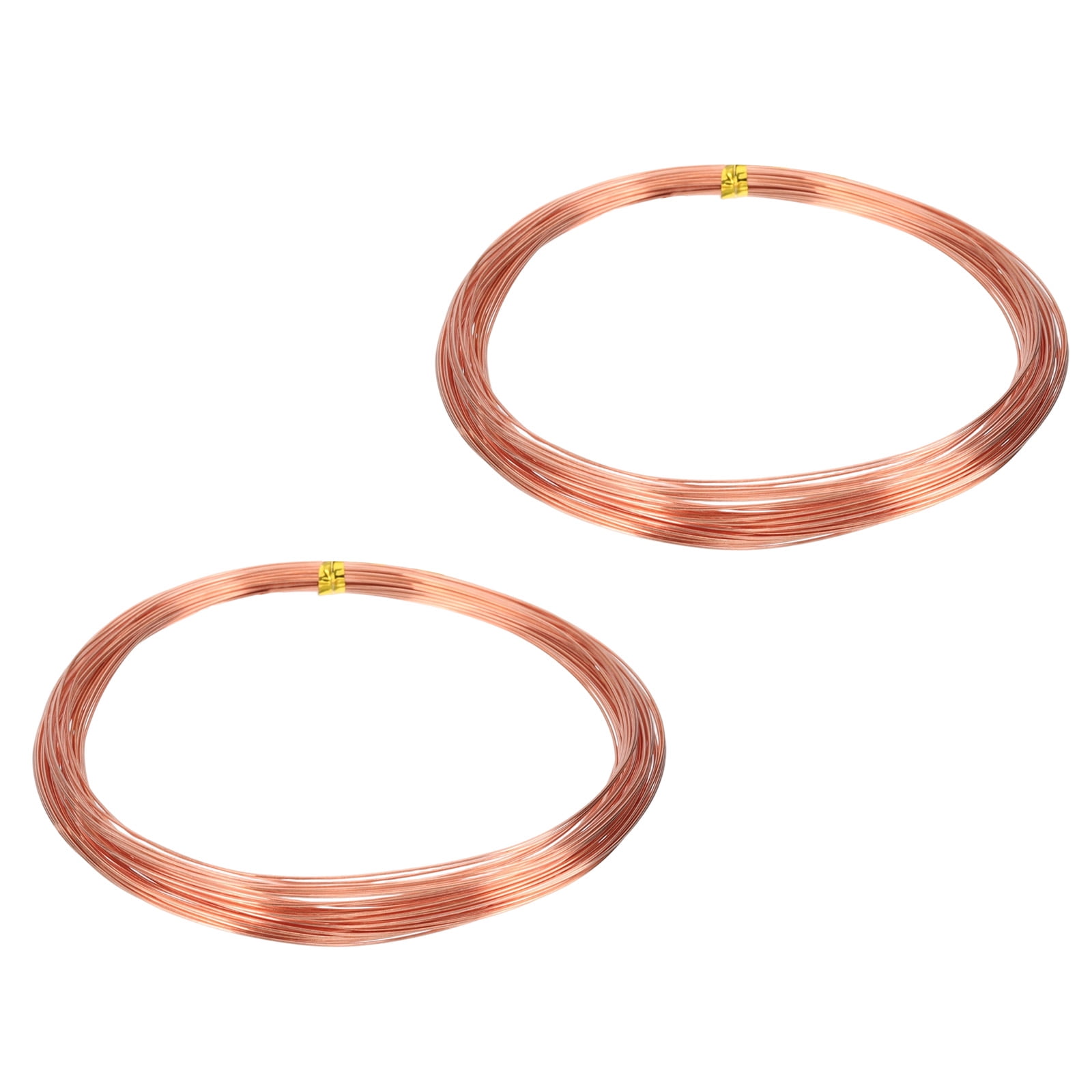 Uxcell 99.9% Solid Bare Pure Copper Wire Soft 2 Pack 39Ft (12m) 24 ...