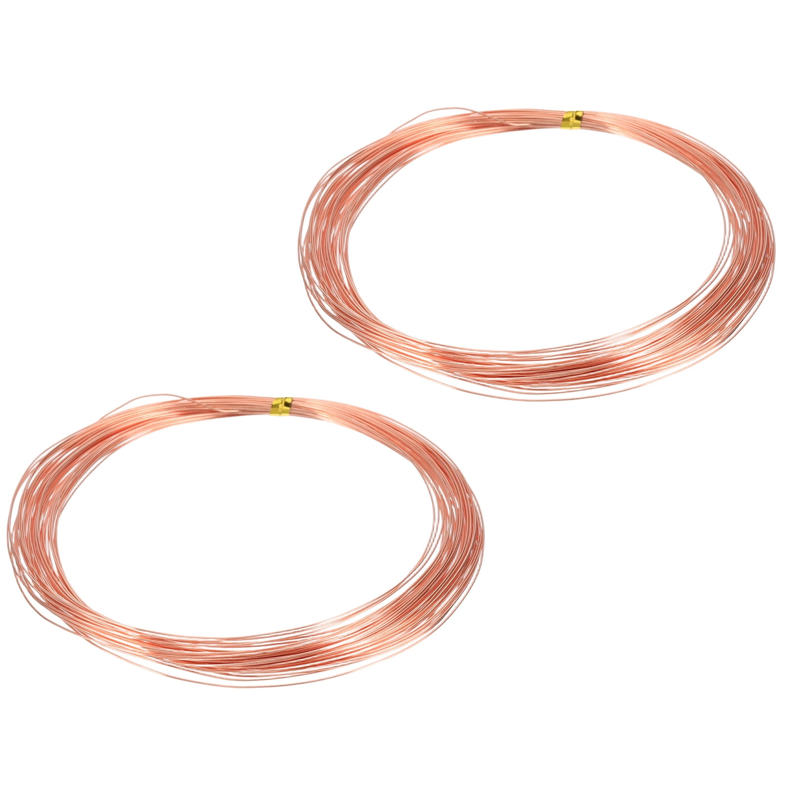 Uxcell 99.9% Solid Bare Pure Copper Wire Soft 2 Pack 39Ft (12m) 26 ...