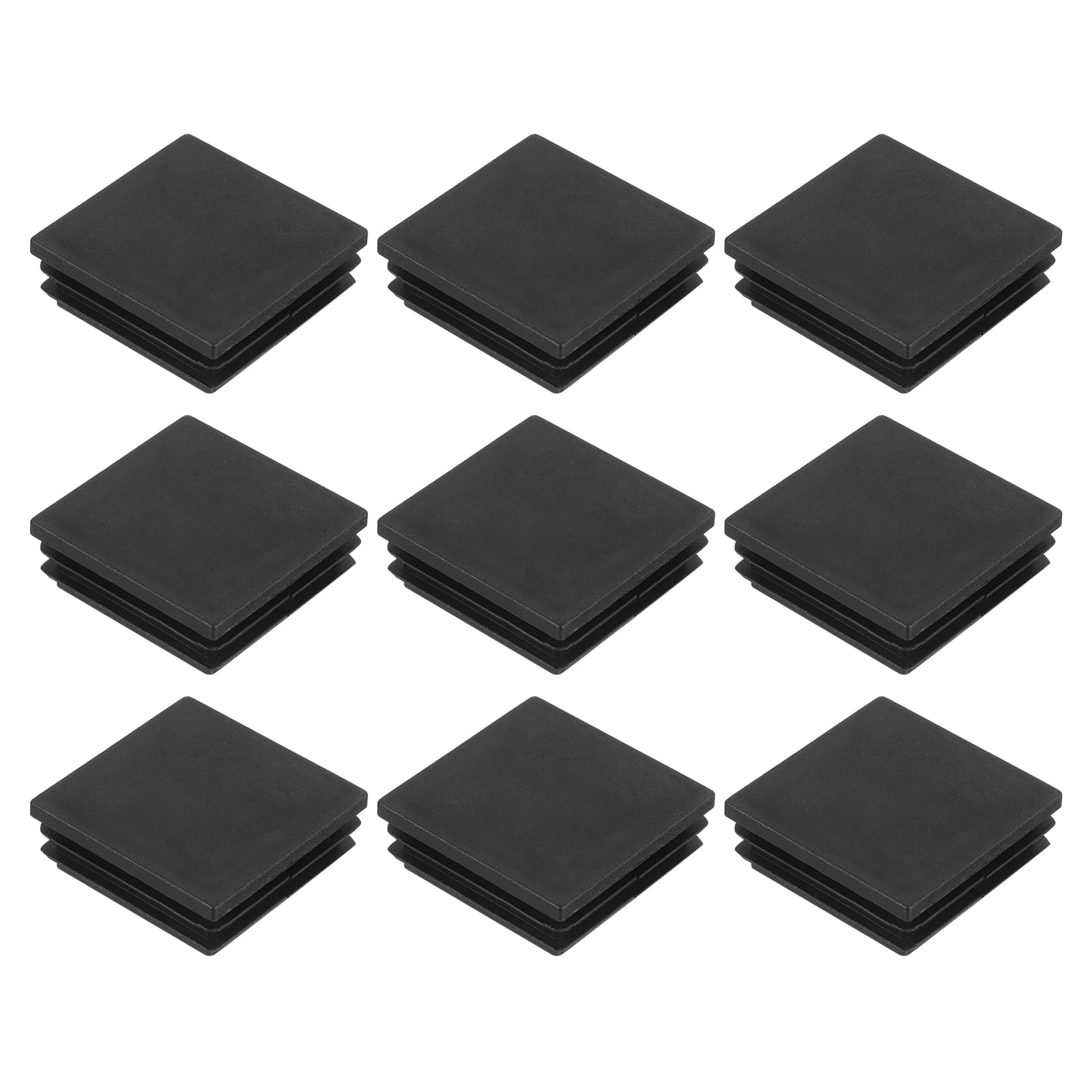 Uxcell 9Pack Square Plastic Plug Insert, 1.97" x 1.97" Black Plastic ...