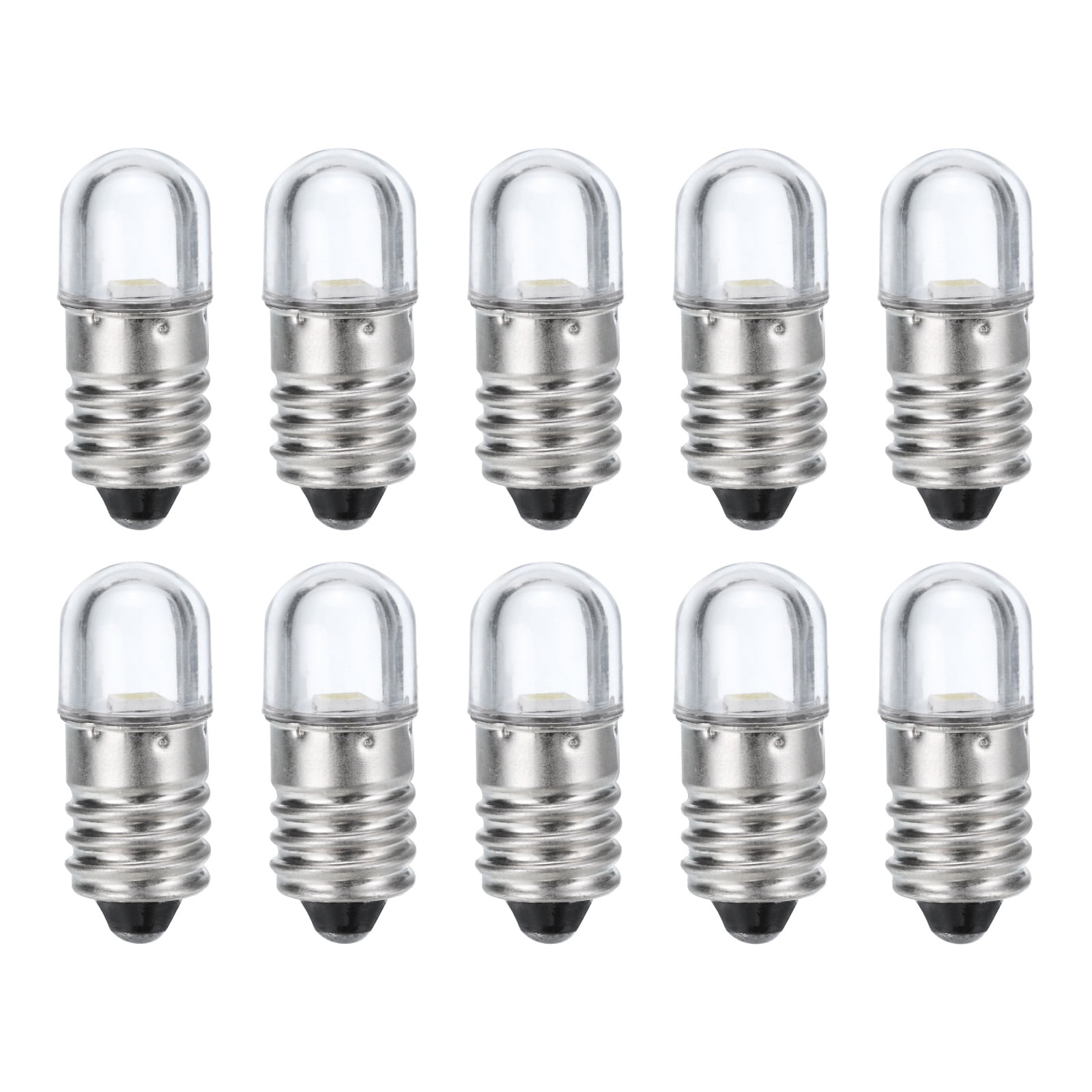 Uxcell 9V/0.06A E10 Mini LED Light Bulbs, 10Pcs Miniature Screw Bulbs ...
