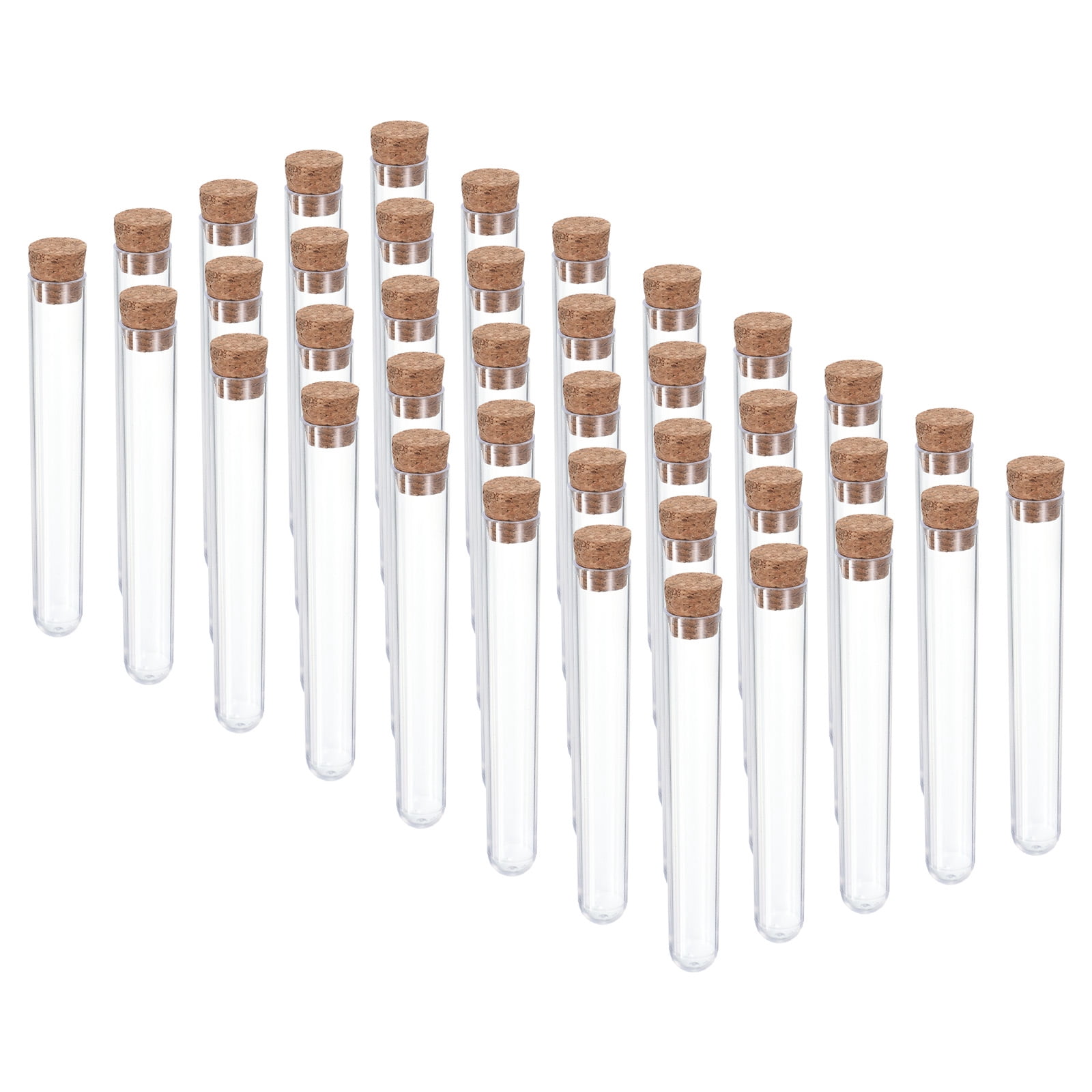 Uxcell 9ml Plastic Test Tubes with Cork Stoppers, 40Pcs 100x15mm Tubes ...