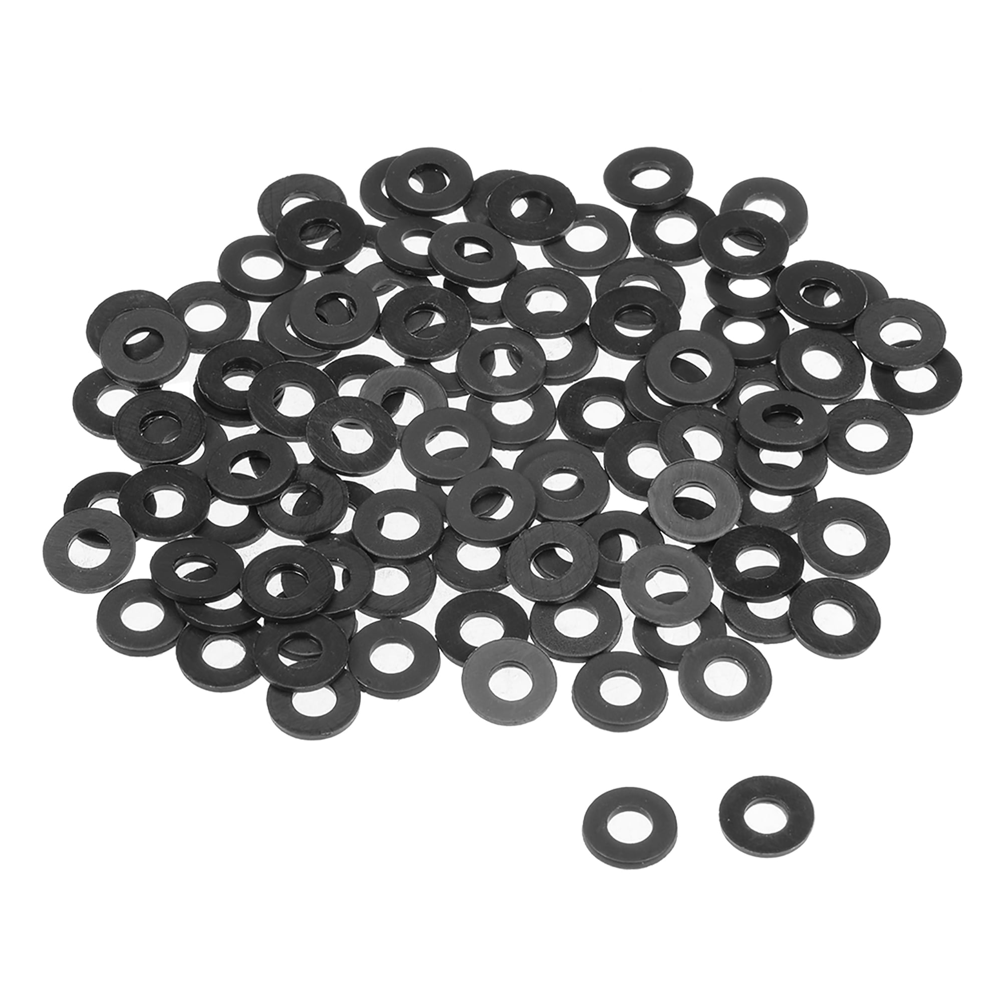 Uxcell 9mm O.D. 1mm Thick Nylon Flat Washers for 4mm ID Screw Bolt, 100 ...
