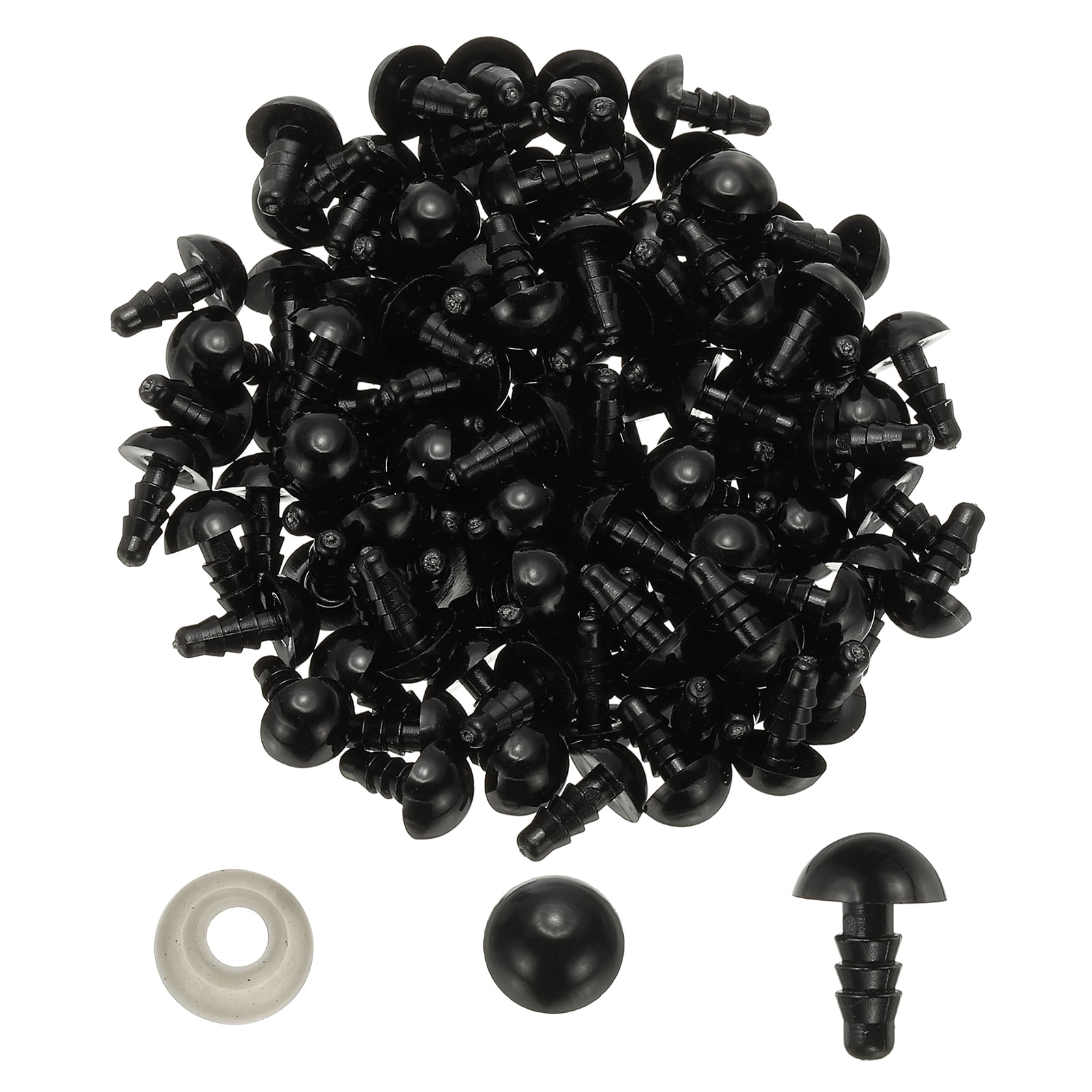 Uxcell 9mm Safety Eyes, 100 Set Plastic Craft Eyes with Washers for ...
