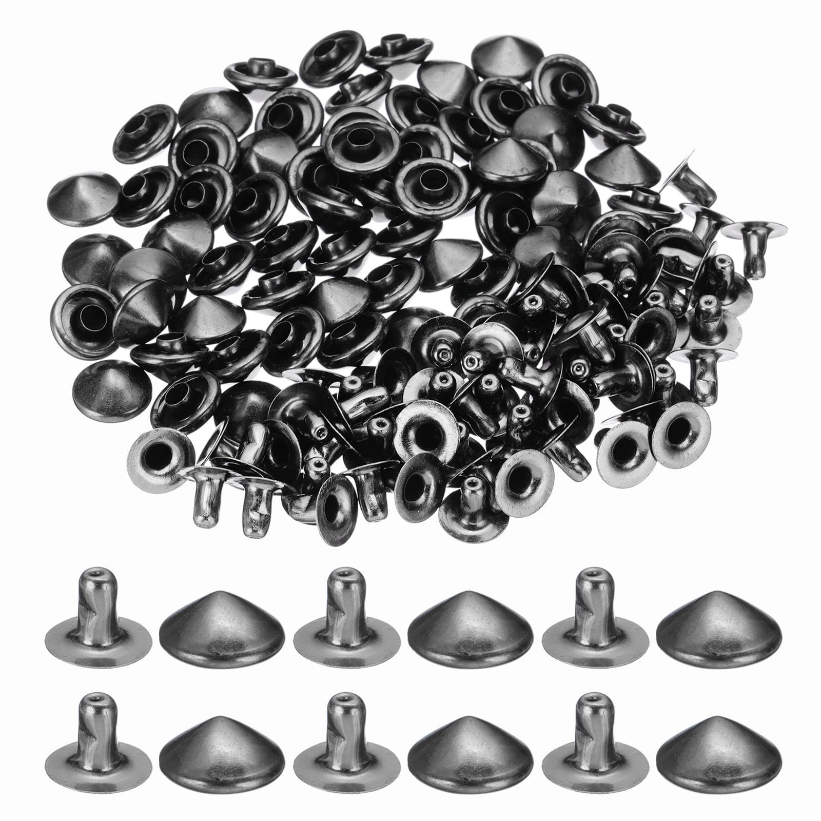 Uxcell 9mm Spike Rivets, 100 Sets Square Studs Rivet Rapid Punk Spikes ...
