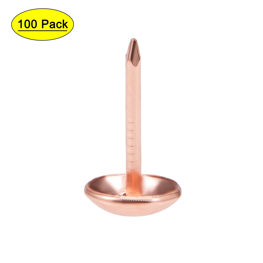 Uxcell 9mmx17mm Rose Gold Tone Round Head Upholstery Nails Tacks 100 ...