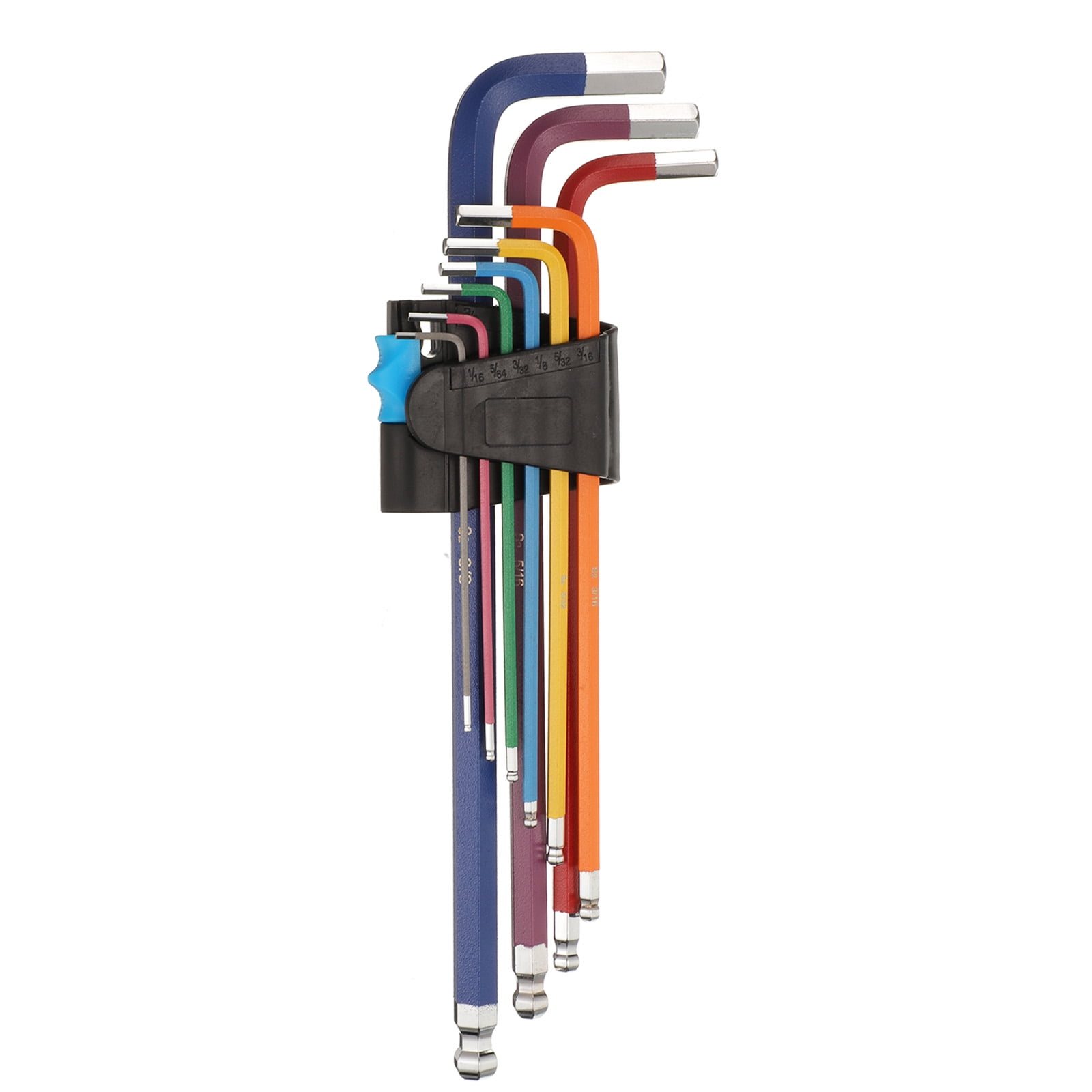 Uxcell 9pcs Ball End Hex Key Wrench Set 3/8"-1/16" S2 Steel L-Shape ...