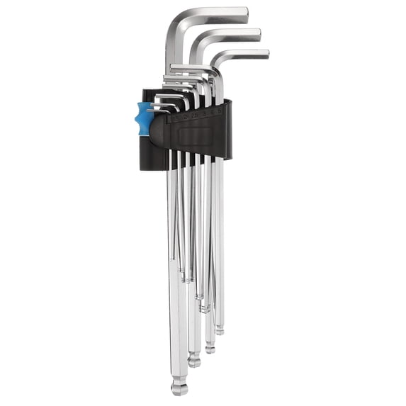 Uxcell 9pcs Hex Key Wrench Set 1.5-10mm S2 Steel L-Shape Extra Long Arm ...