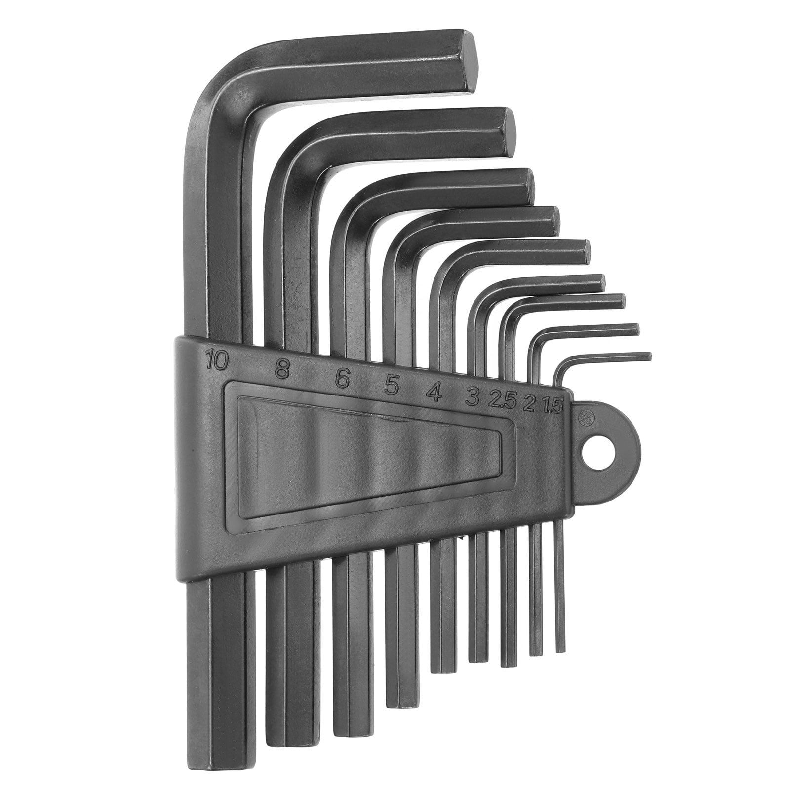 Uxcell 9pcs Hex Key Wrench Set 1.5/2/2.5/3/4/5/6/8/10mm 45# Steel L ...