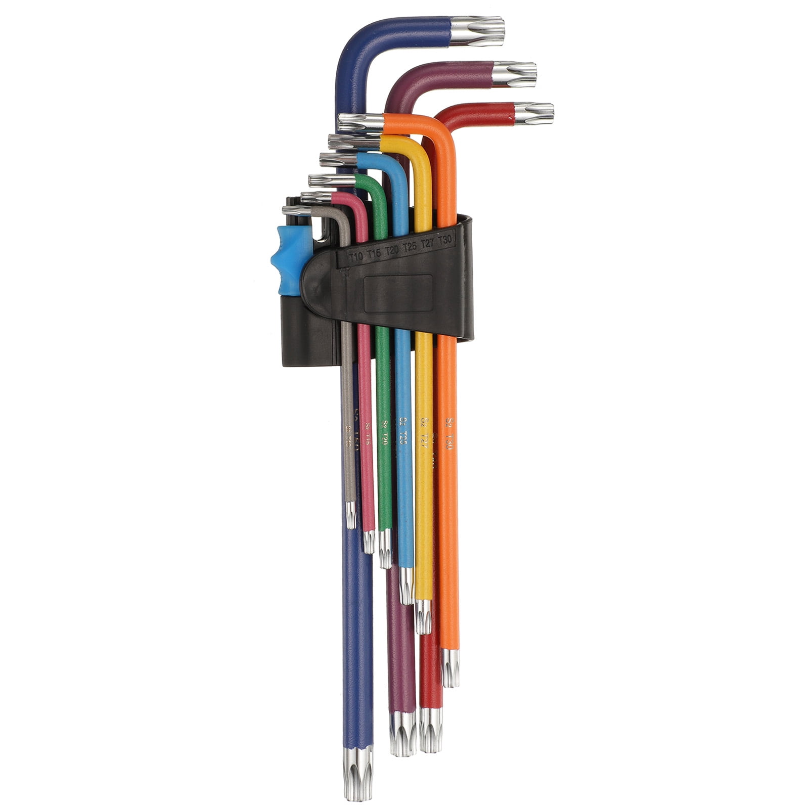 Uxcell 9pcs Hex Key Wrench Set T10-T50 S2 Steel L-Shape Extra Long Arm ...