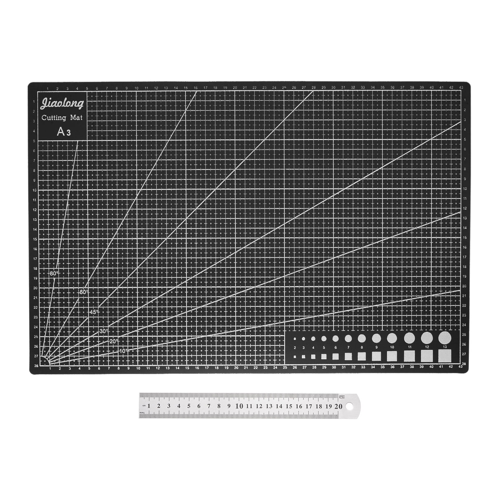 Uxcell A3 Cutting Mat 18" x 12" Black Craft Mat Non-Slip Cutting Board ...