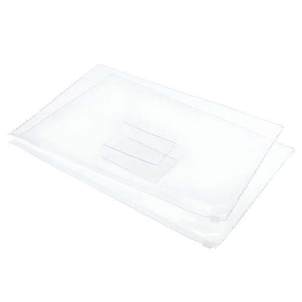 Uxcell A4 Clear Bill Document Pocket Zipper Envelope File Bags, White ...
