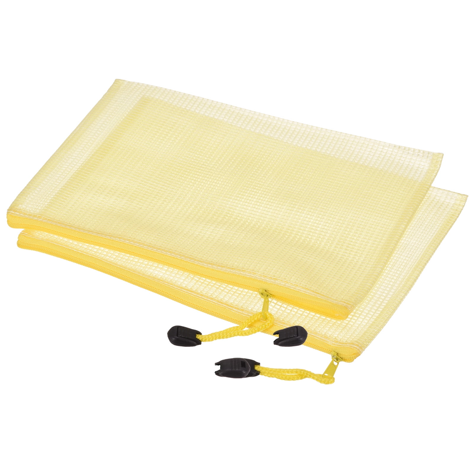 Uxcell A4 File Document Pockets Bill Pouch Mesh Zipper Bags, Yellow 3 ...