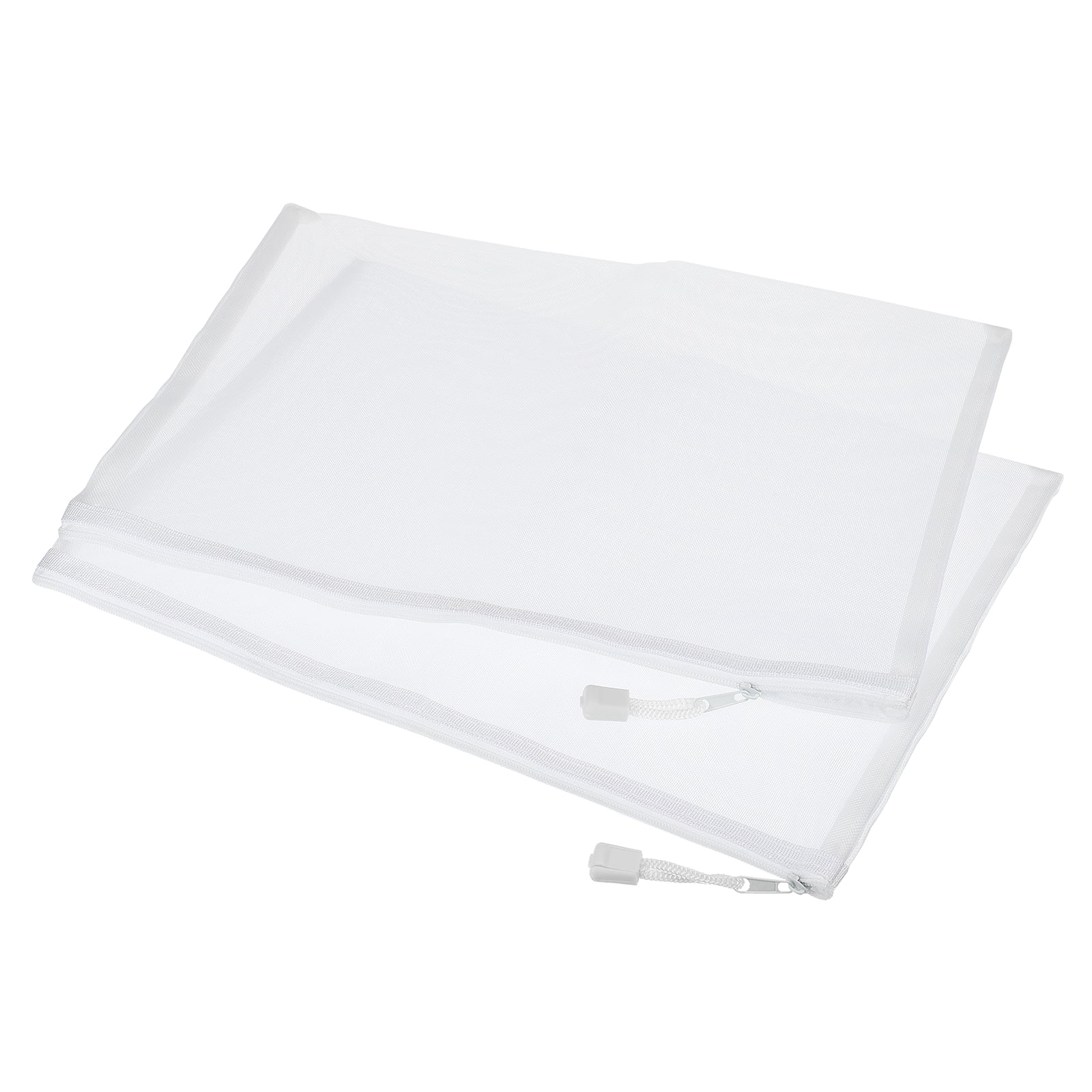 Uxcell A4 File Pouch Storage Pockets Mesh Zipper Bags, White 6 Pack ...
