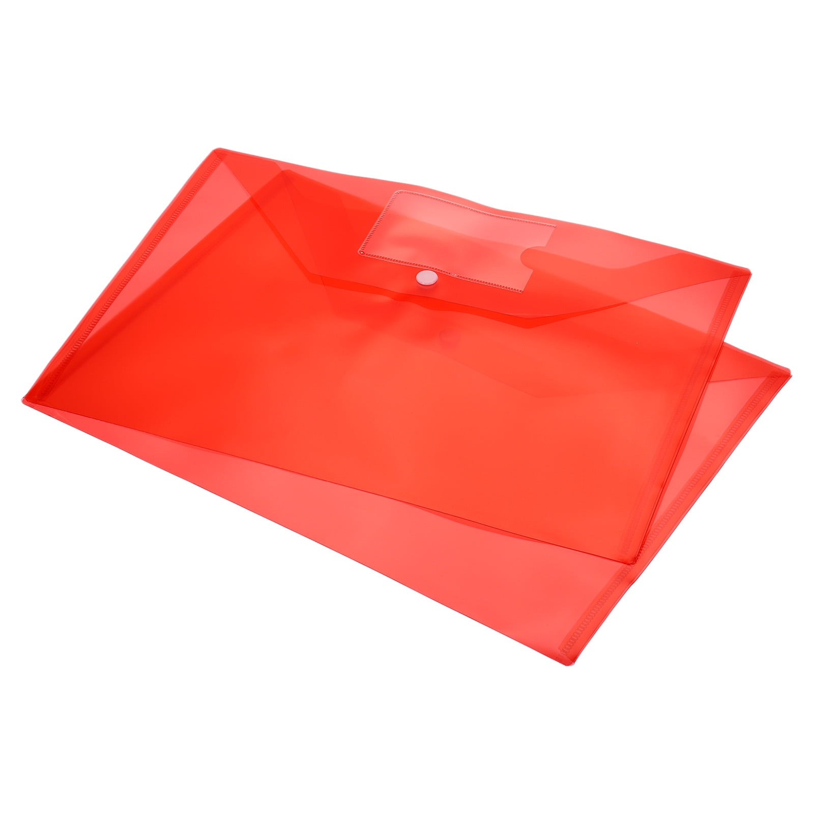 Uxcell A4 Plastic Envelopes Folder with Snap Closure File Folders, Red ...