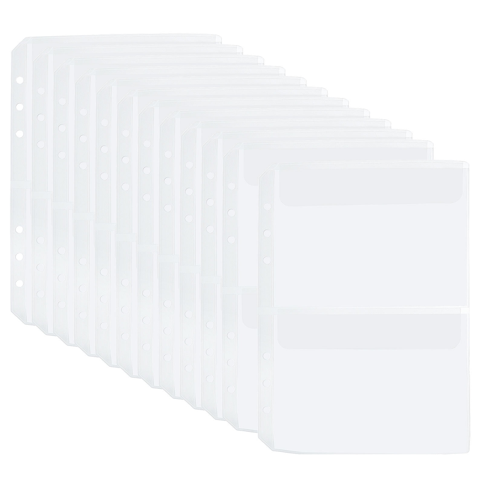 Uxcell A5 Binder 2 Pockets, 12 Pack Zipper 6 Holes Binder Pouch for 6 ...