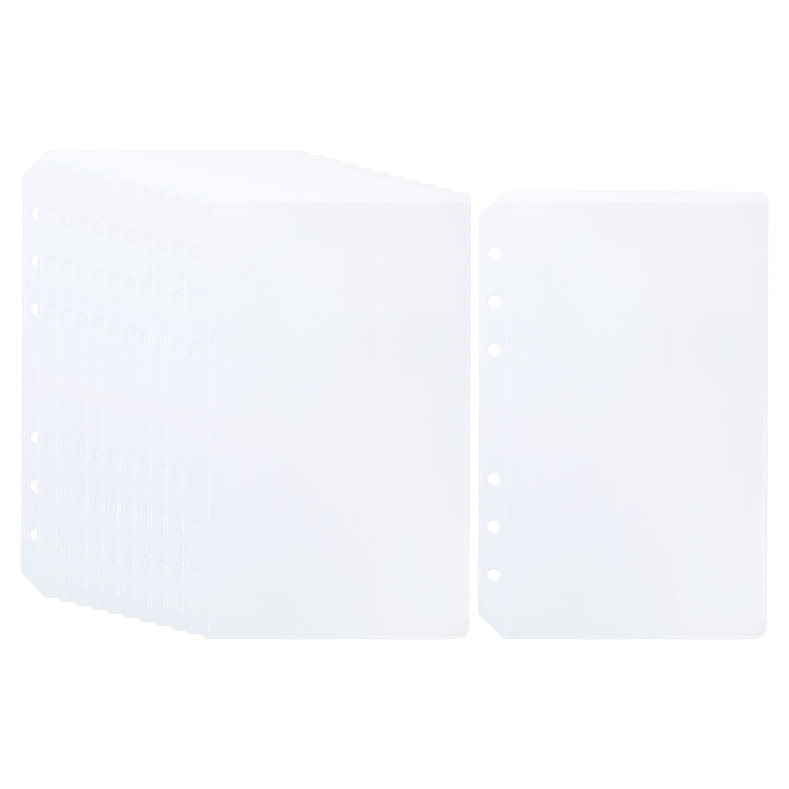 Uxcell A5 Binder Pocket, 12 Pack PVC 6 Holes Binder Pouch for 6-Ring ...