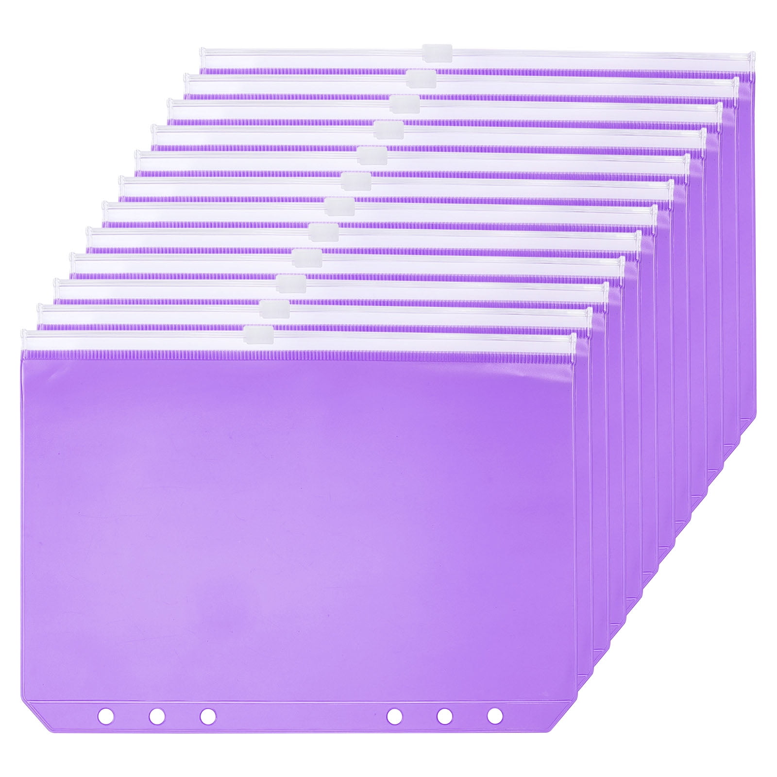 Uxcell A5 Binder Pocket, 12 Pack Zipper 6 Holes Binder Pouch for 6-Ring ...