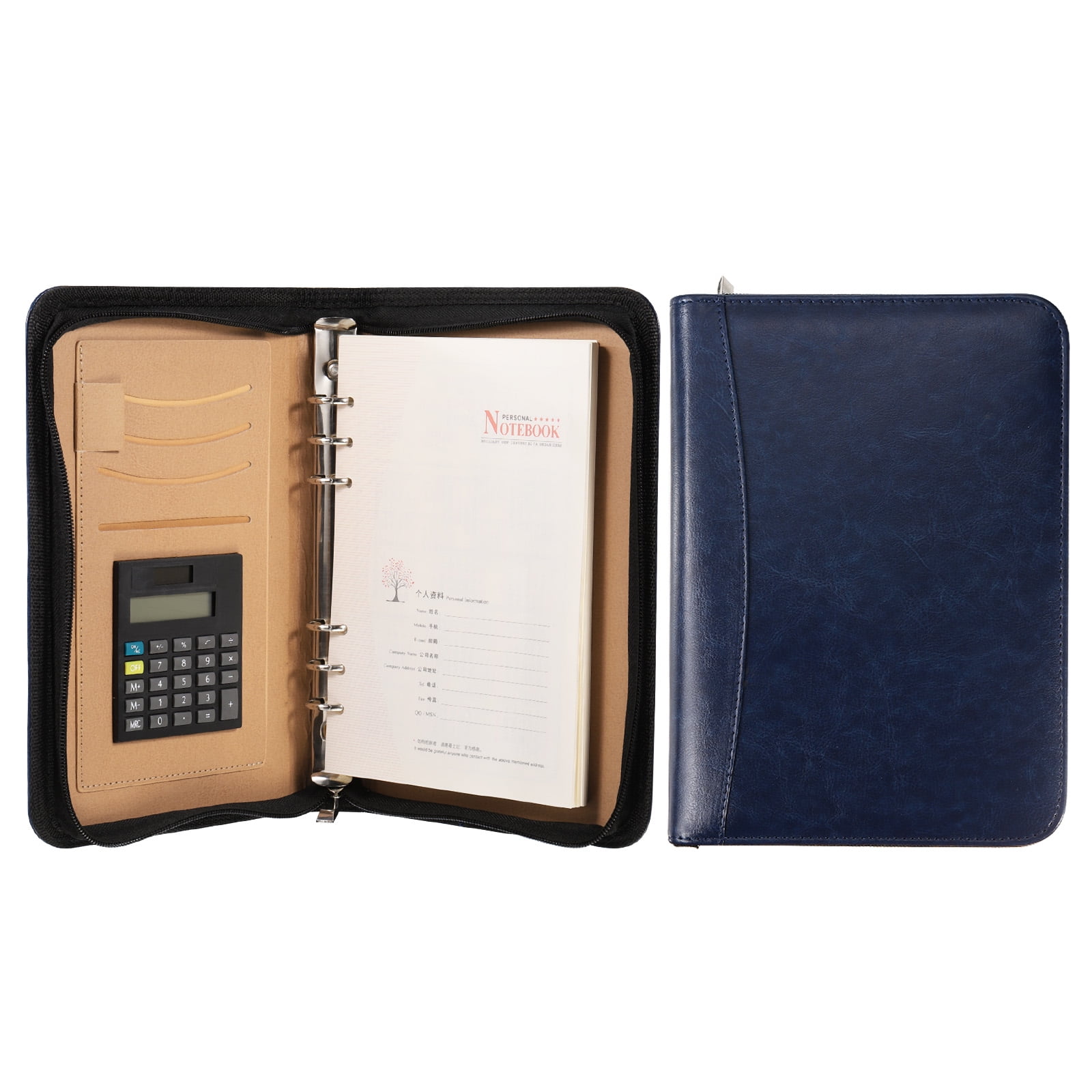 Uxcell A5 Business Portfolio PU Leather Padfolio Organizer Legal ...