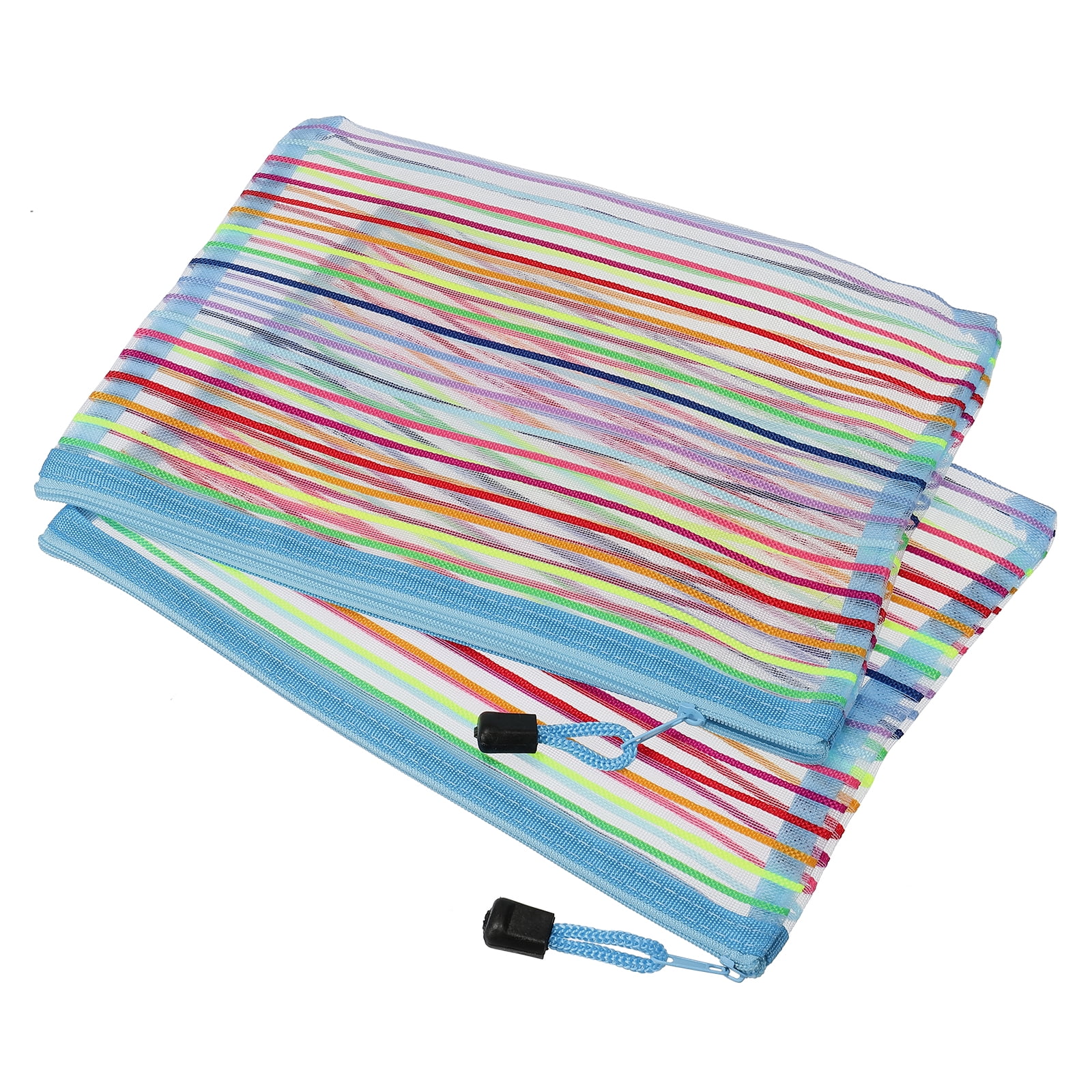 Uxcell A5 Colorful File Bags Storage Organizer Mesh Zipper Pouches, Sky ...