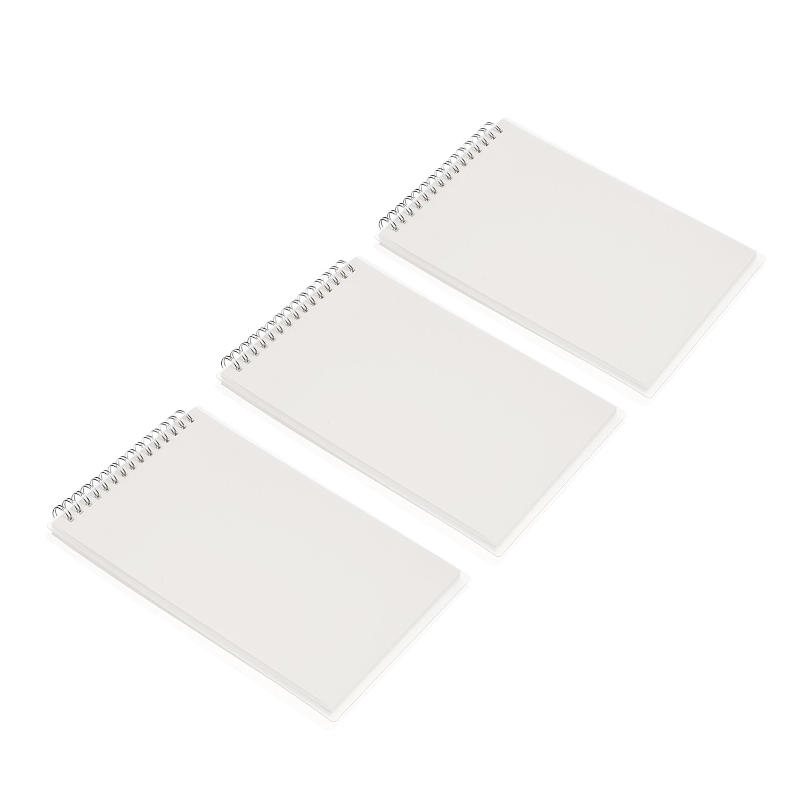 Uxcell A5 Top Memo Pad 5x8 Inch 80 Sheets Blank Paper Spiral Notebook ...
