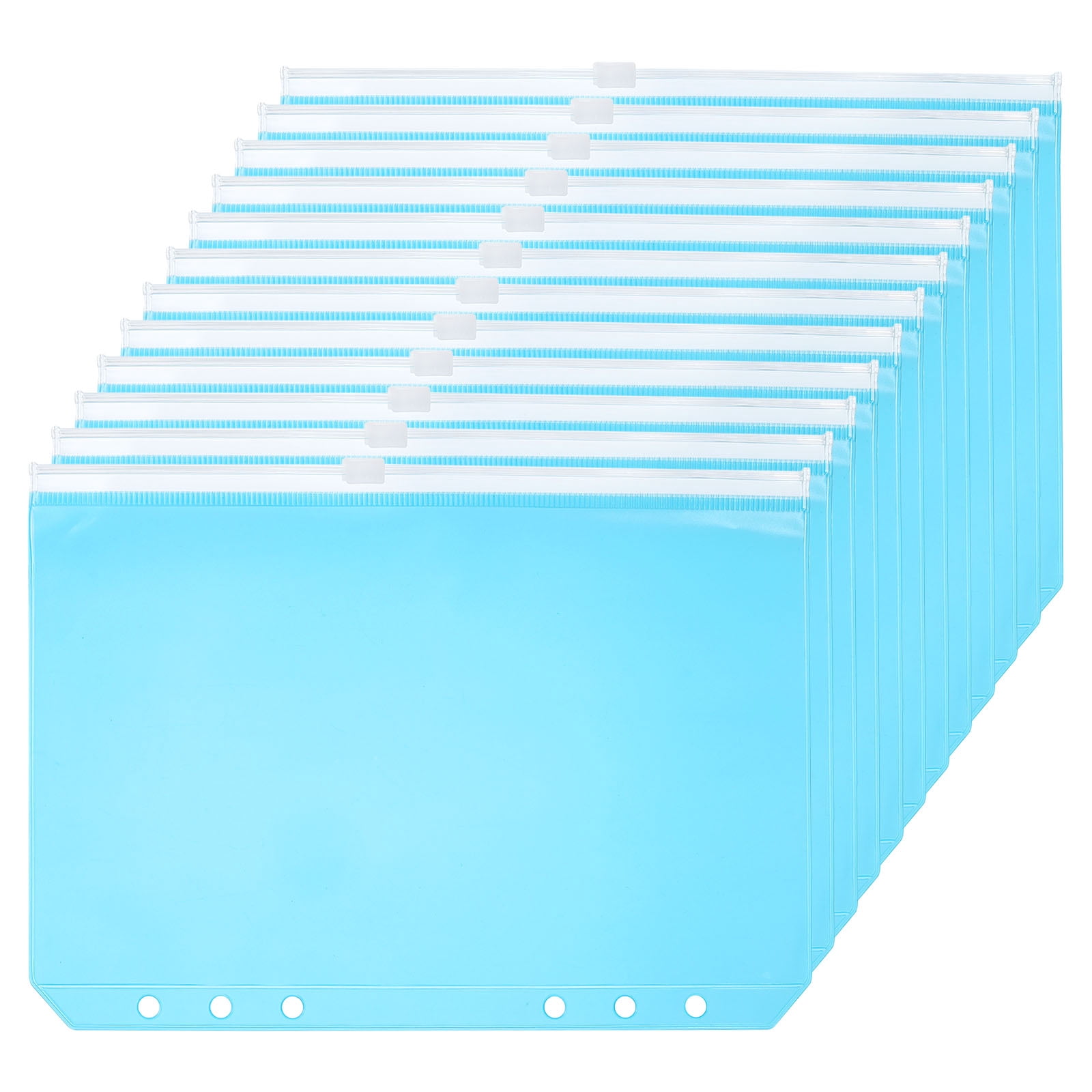 Uxcell A6 Binder Pocket, 12 Pack Zipper 6 Holes Binder Pouch for 6-Ring ...
