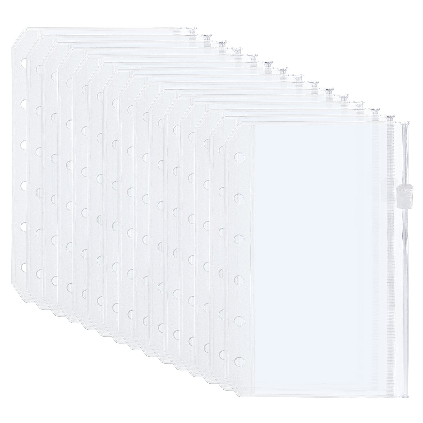 Uxcell A6 Binder Pocket, 15 Pack Zipper 6 Holes Binder Pouch for 6-Ring ...