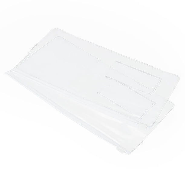 Uxcell A6 Clear Bill Document Pocket Zipper Envelope File Bags, White ...
