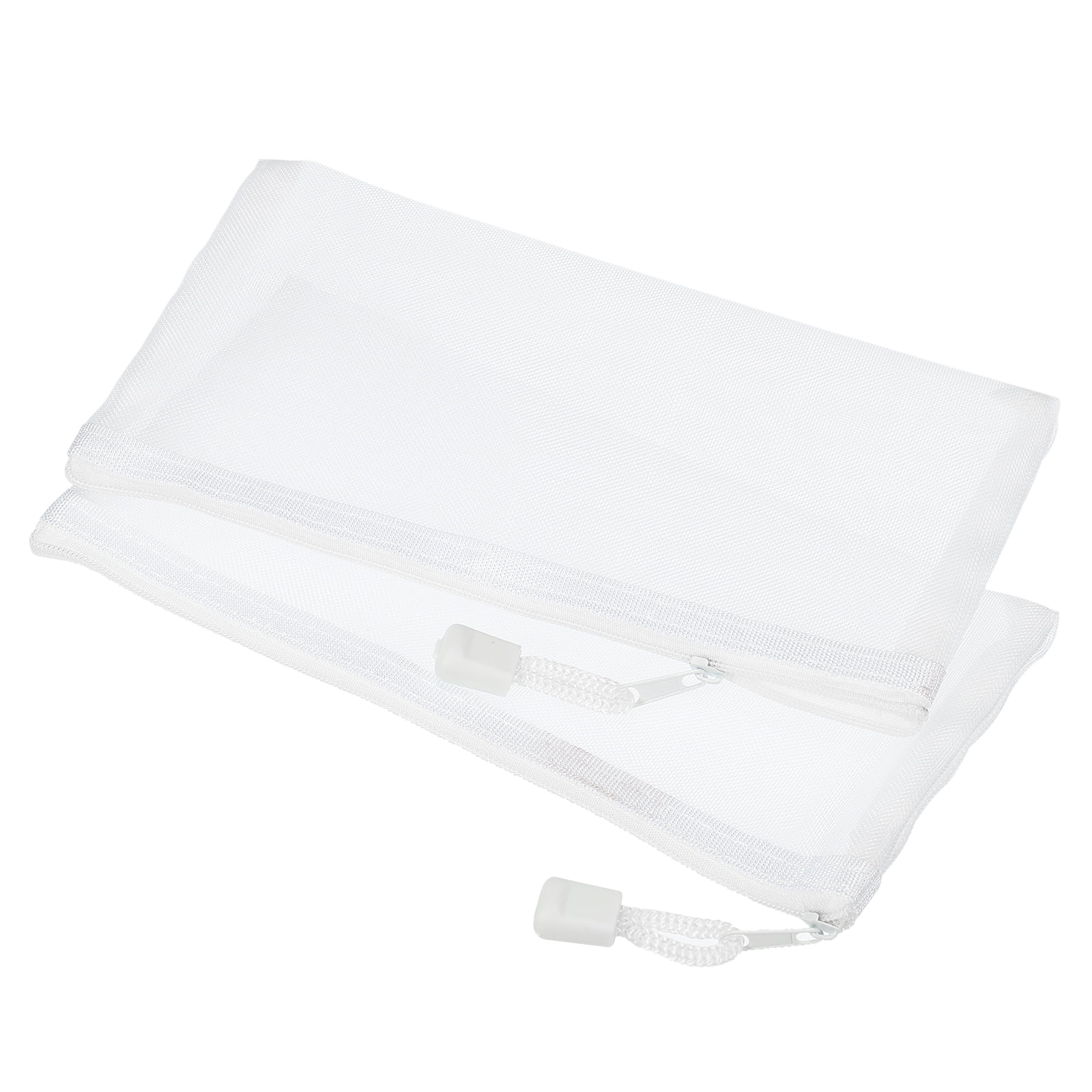 Uxcell A6 File Pouch Storage Pockets Mesh Zipper Bags, White 6 Pack ...