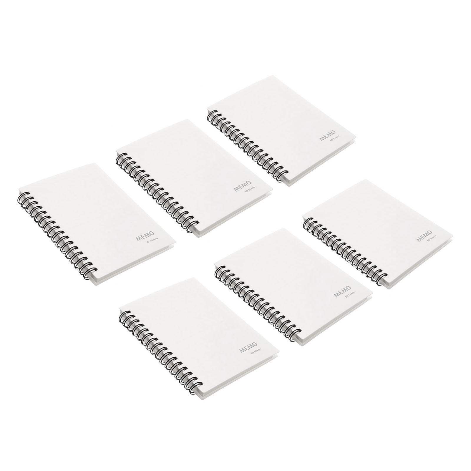 Uxcell A6 Memo Pad 4x6 Inch 80 Sheets Ruled Paper Spiral Notebook ...