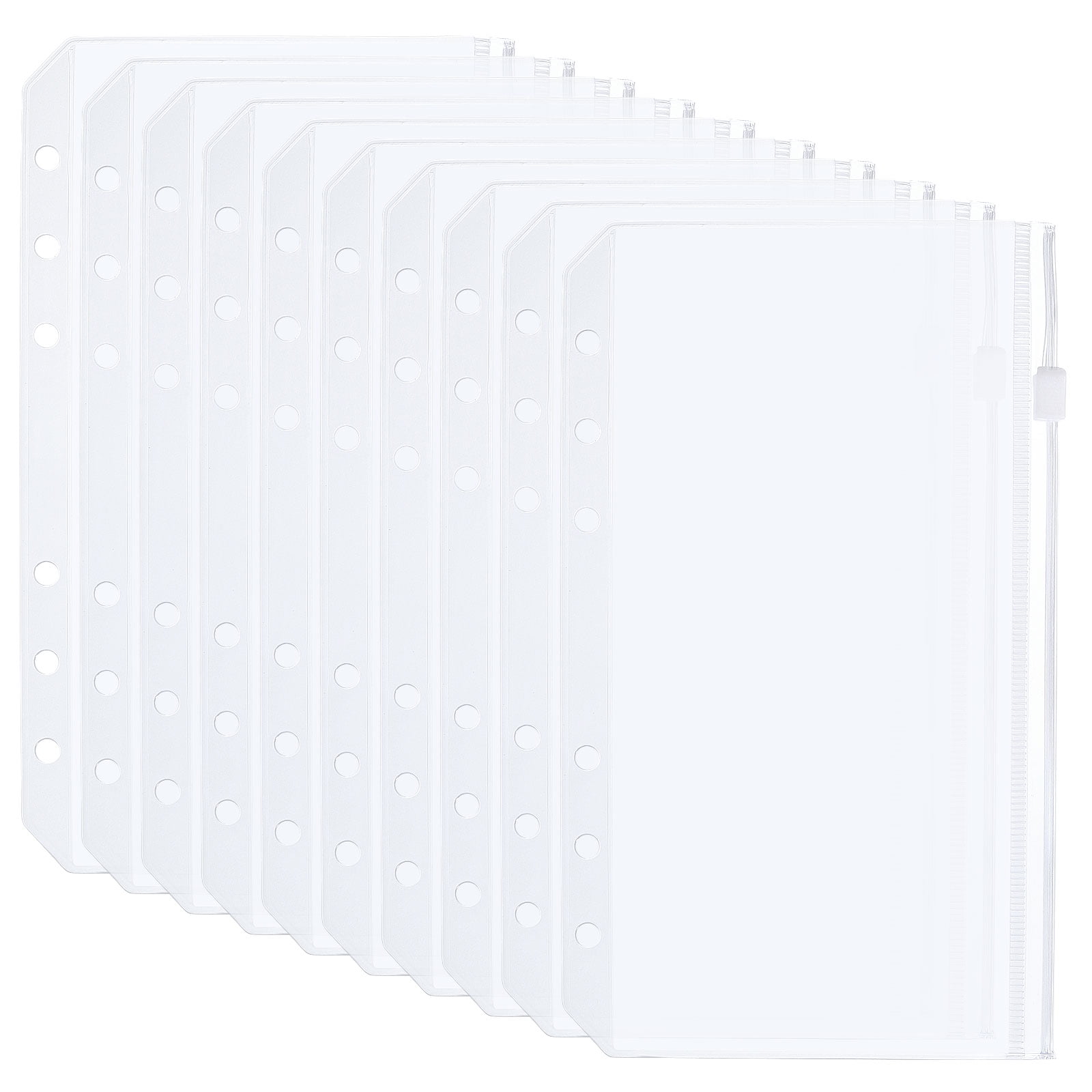 Uxcell A7 Binder Pocket, 10 Pack Zipper 6 Holes Binder Pouch for 6-Ring ...