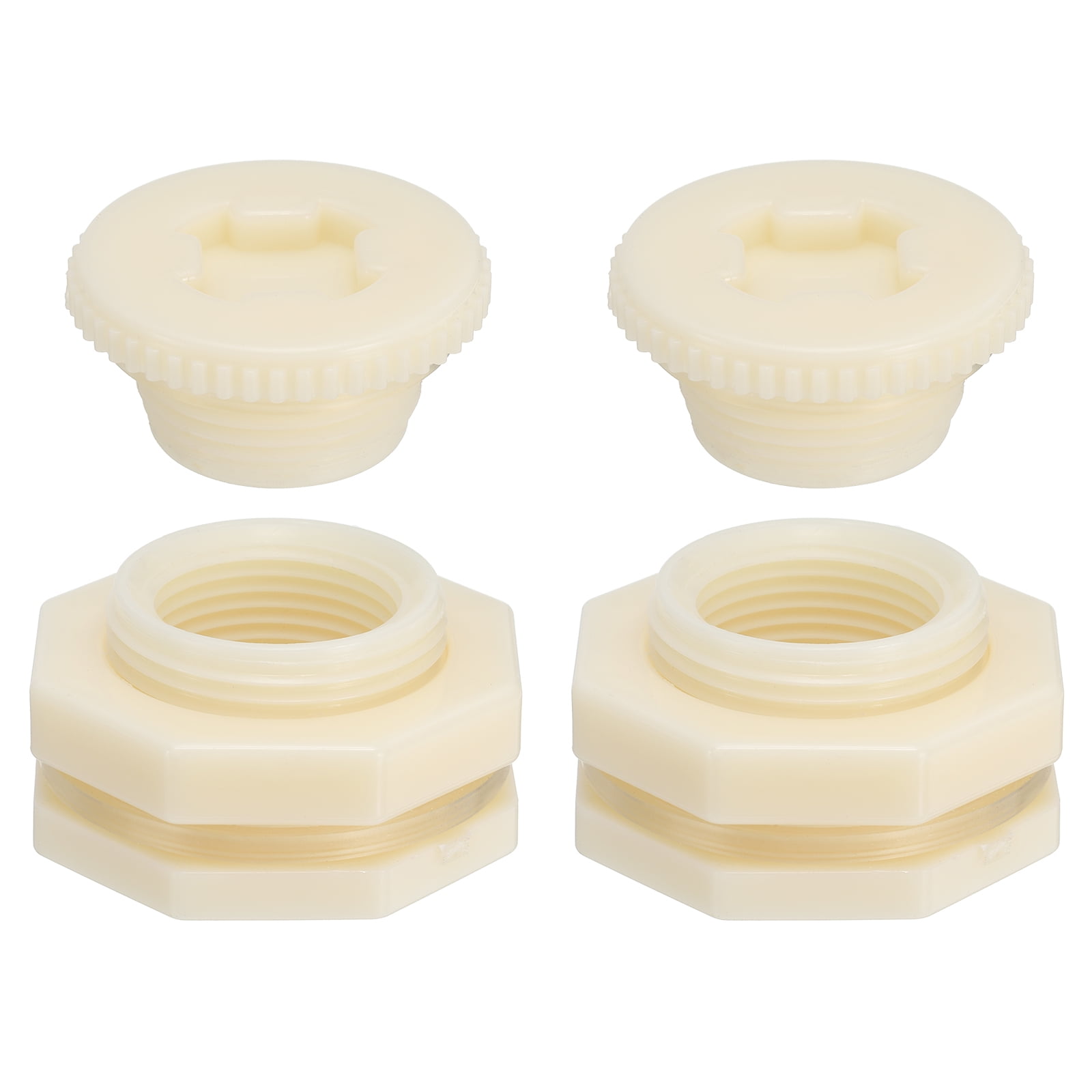 Uxcell ABS Bulkhead Fitting G 1, 2 Pcs Double Threaded Bulkhead Water ...