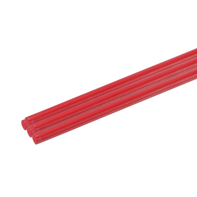 Uxcell 5Pcs Plastic Round Rod 3/10 inch Dia 10 inch Length Red (POM ...