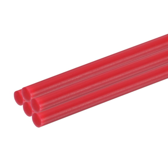 Uxcell 5Pcs Plastic Round Rod 6/25 inch Dia 16 inch Length Red (POM ...