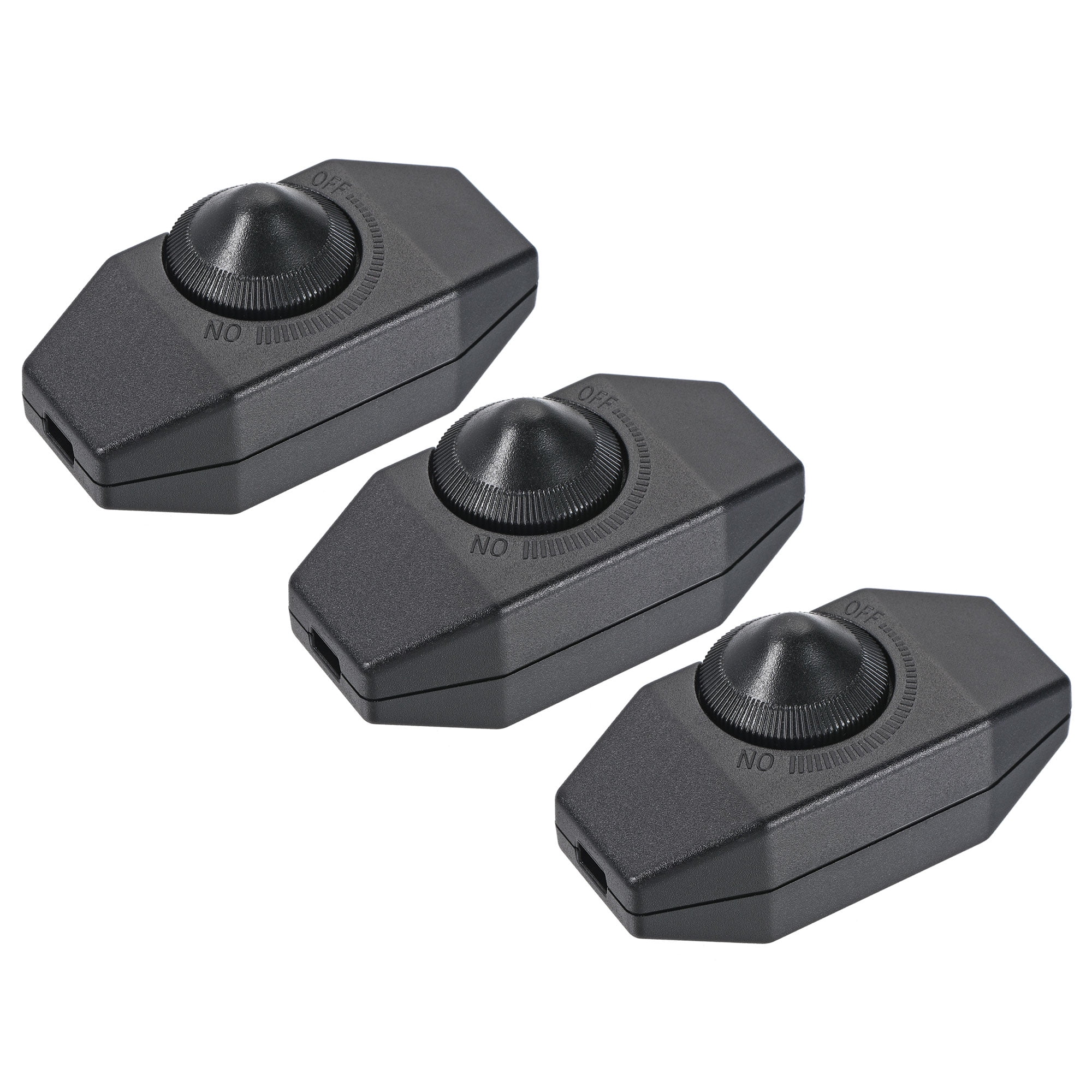 Uxcell AC 110V 100W Welding Lamp Dimmer Black Rotary Cord Switch 3 Pack ...