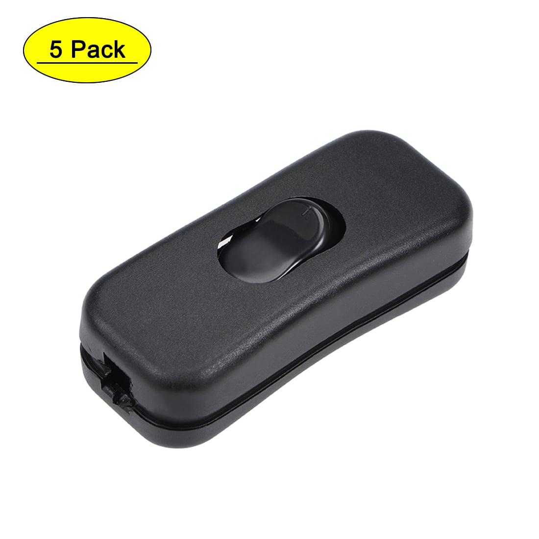 Uxcell AC 250V 2A On-Off Inline Cord Switch Black for Desk Lamp 5 Pack ...