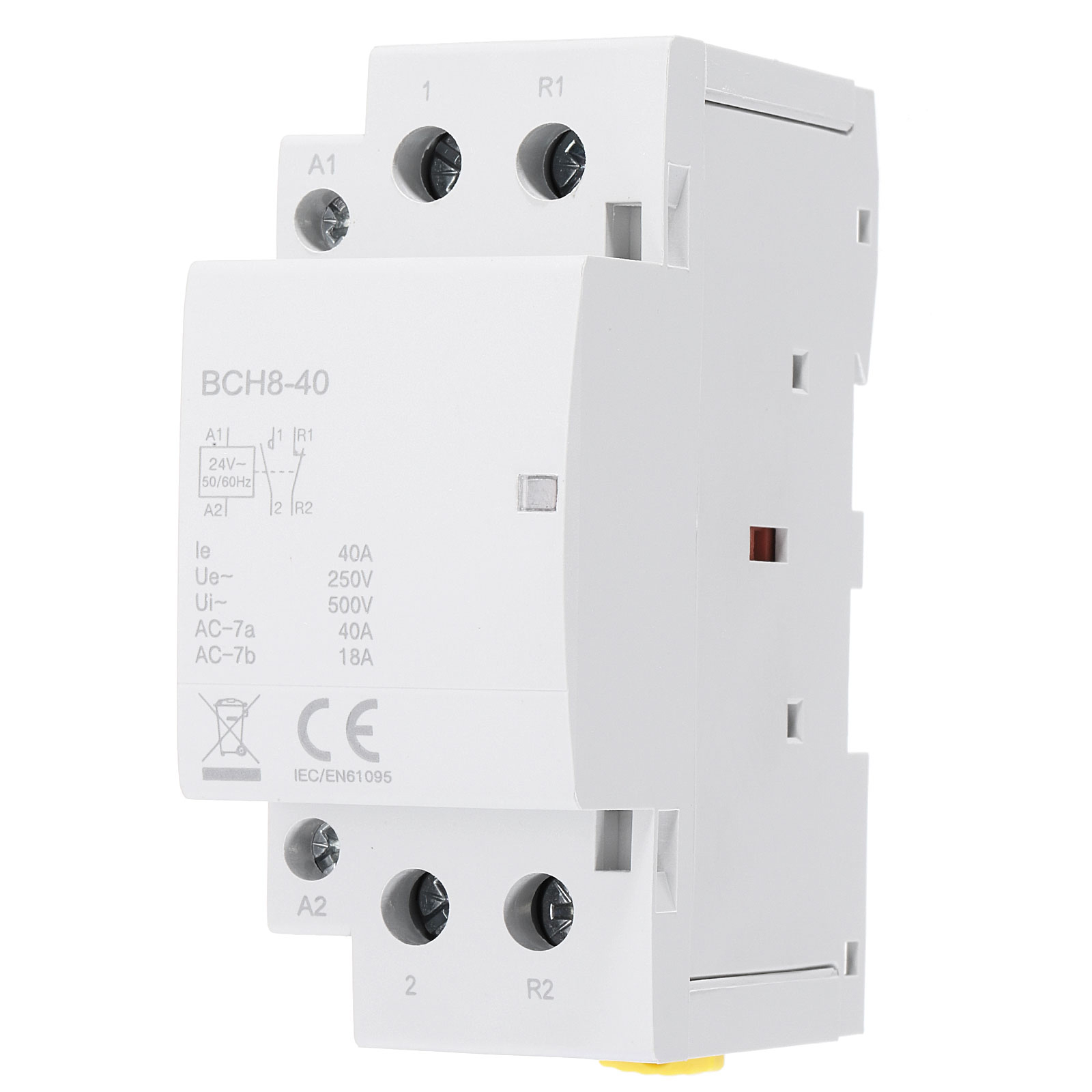 Uxcell AC Contactor 40A 2 Pole 1NO 1NC 24V Load and Lighting Circuit ...