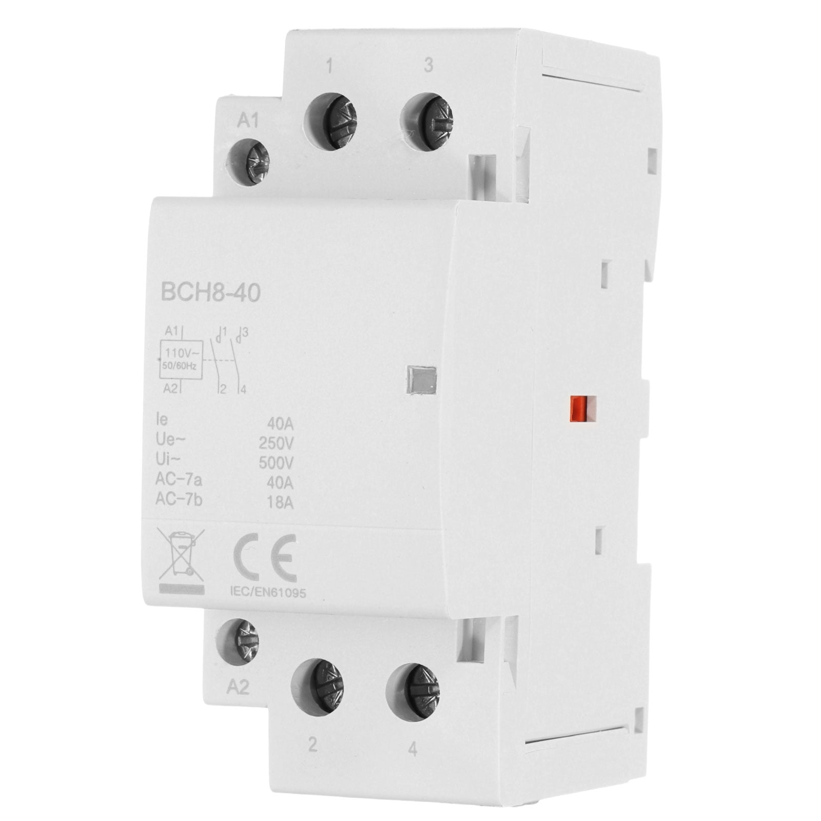 Uxcell AC Contactor 40A 2 Pole 2NO 110V Load and Lighting Circuit ...