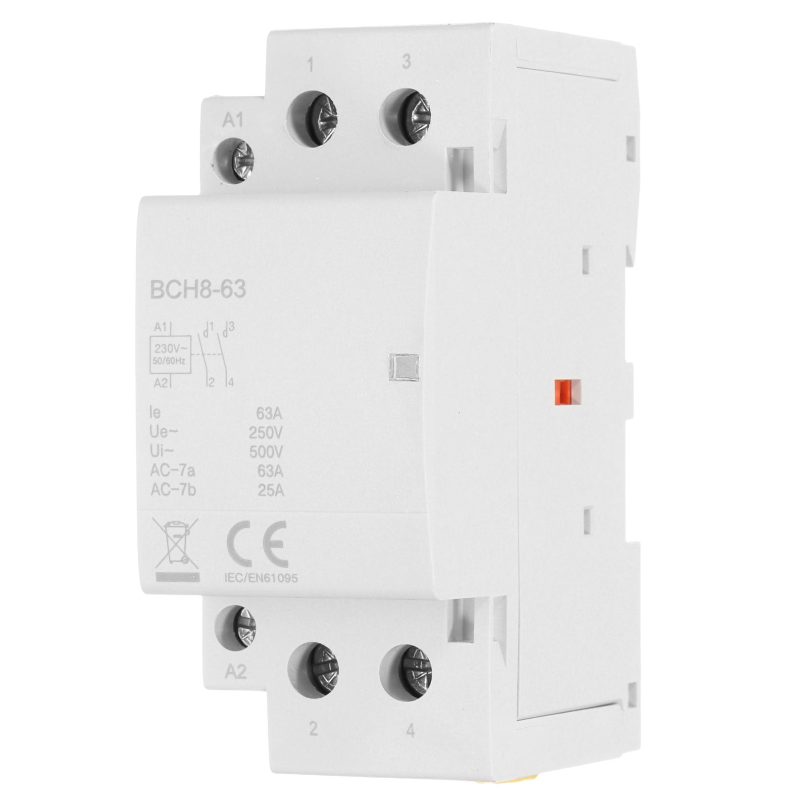 Uxcell AC Contactor 63A 2 Pole 2NO 230V Load and Lighting Circuit ...