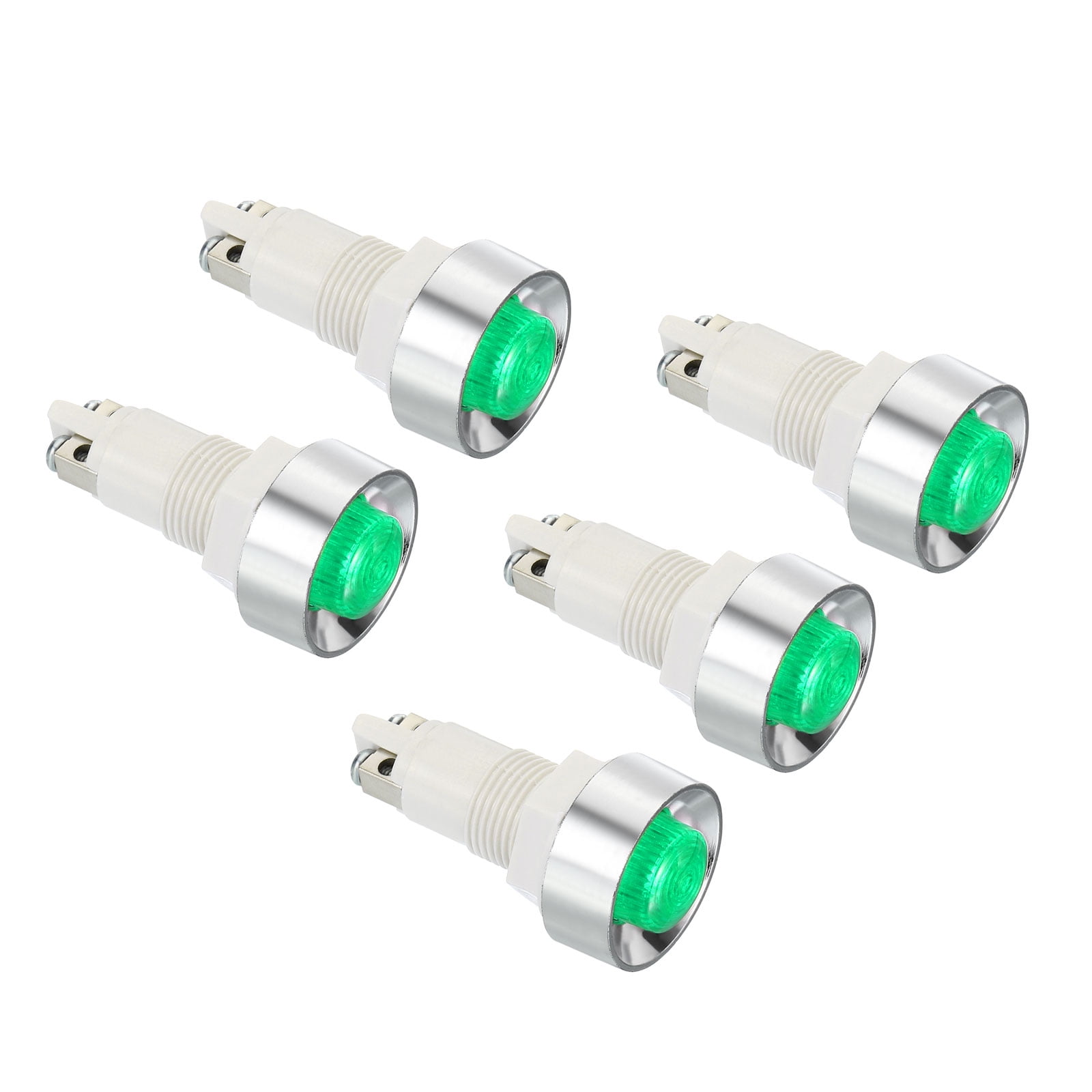 Uxcell AC/DC 110V 12mm Green LED Signal Indicator Lights, 5 Pack ...